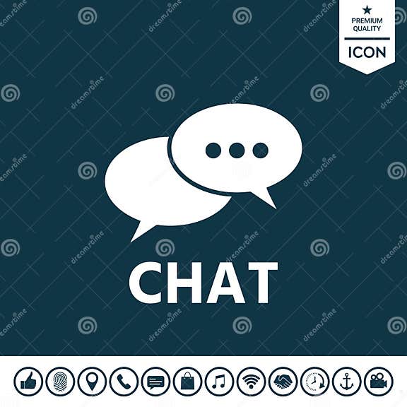 Chat button icon stock vector. Illustration of communication - 107004694