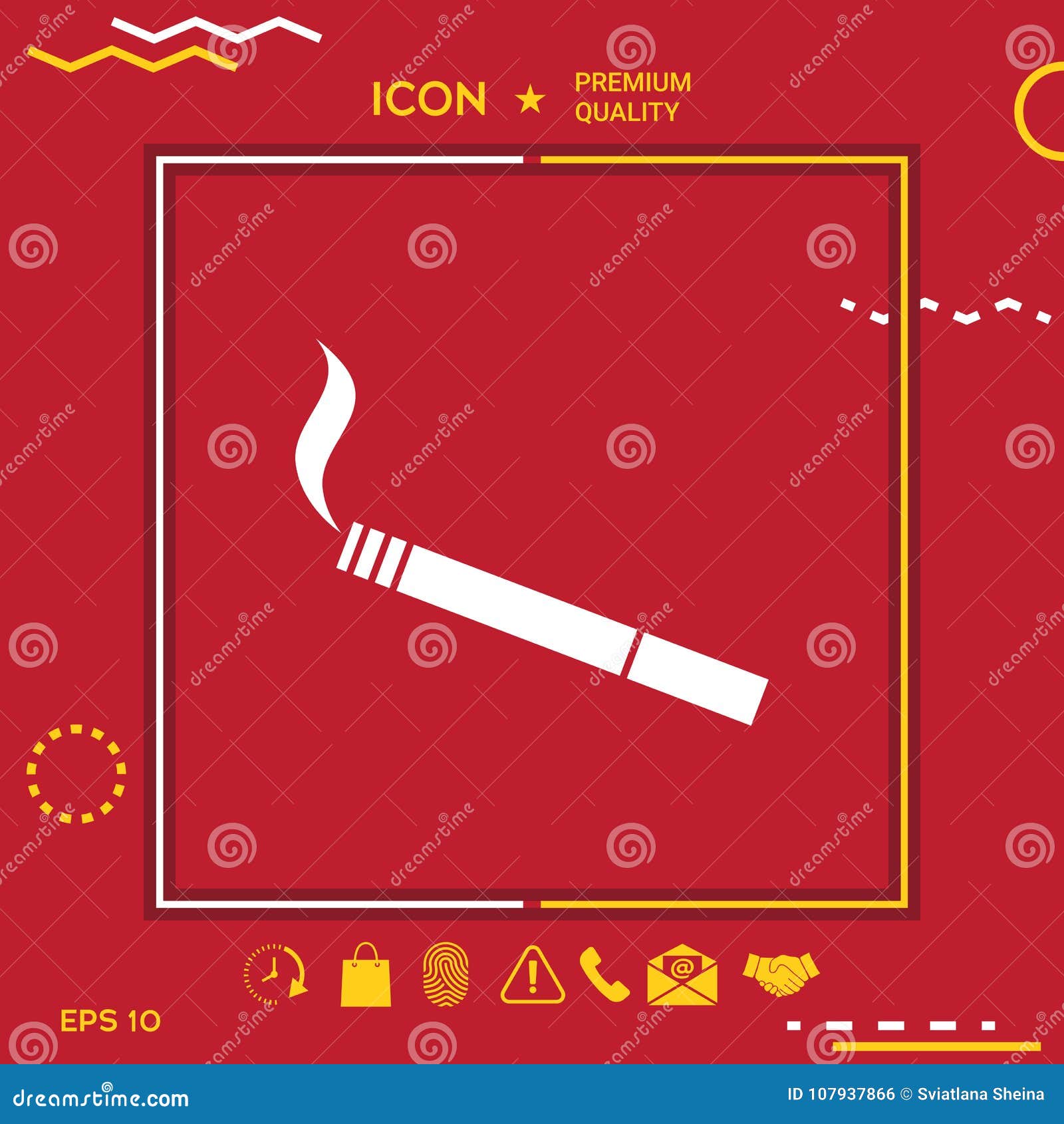 Cigarette symbol icon stock vector. Illustration of addict - 107937866