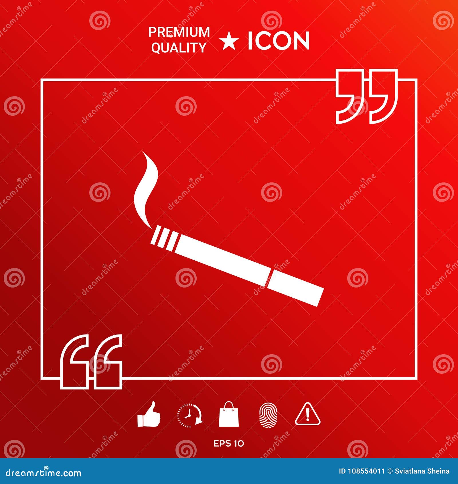 Cigarette symbol icon stock vector. Illustration of graphic - 108554011