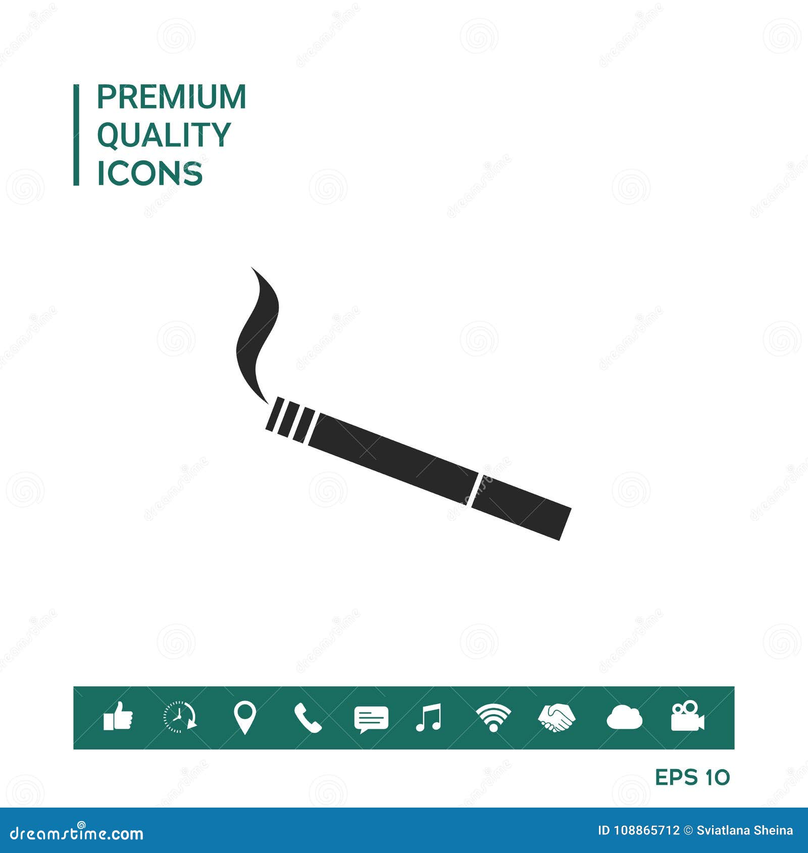 Cigarette symbol icon stock vector. Illustration of mark - 108865712