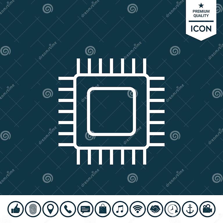 CPU symbol icon stock vector. Illustration of tech, graphic - 107005076