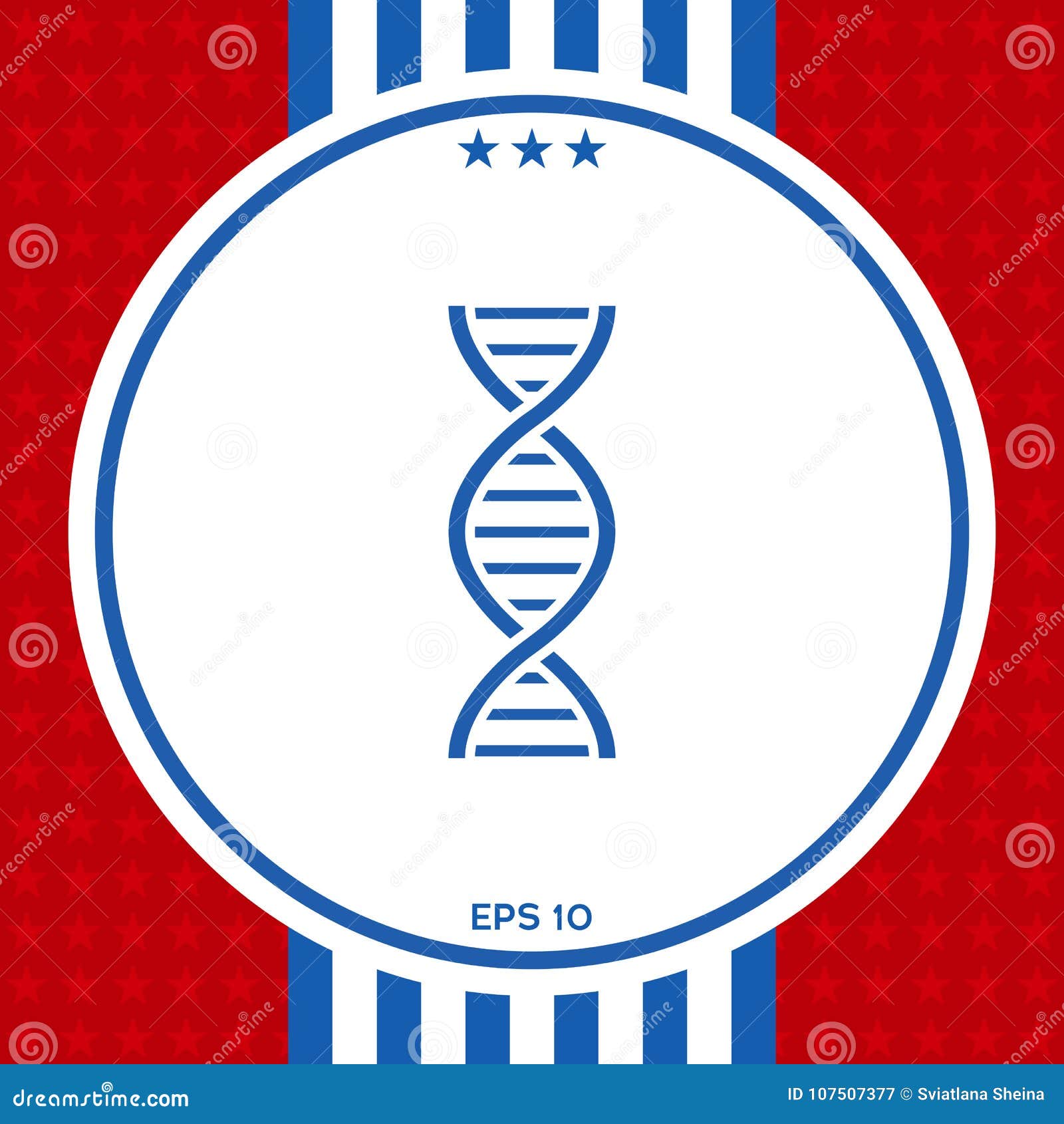 DNA symbol icon stock vector. Illustration of code, round - 107507377