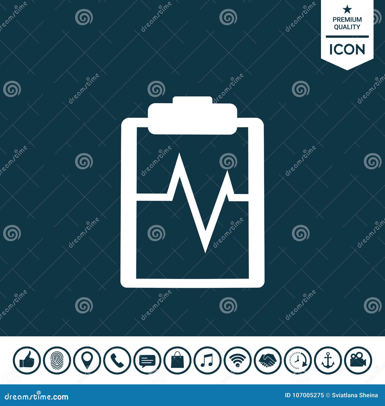 Electrocardiogram Symbol Icon Stock Vector - Illustration of monitor ...