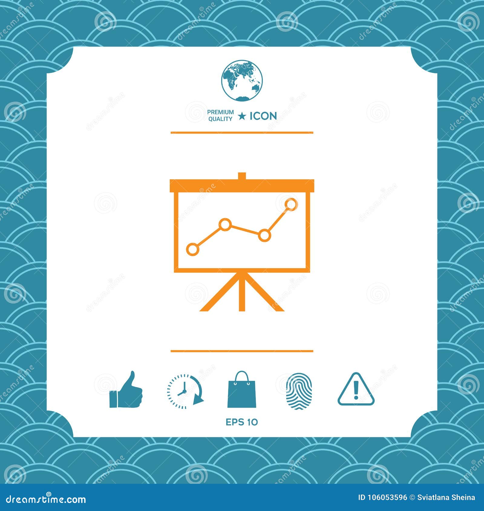 Flip-chart, Projection Screen with a Graph. Stock Vector - Illustration ...