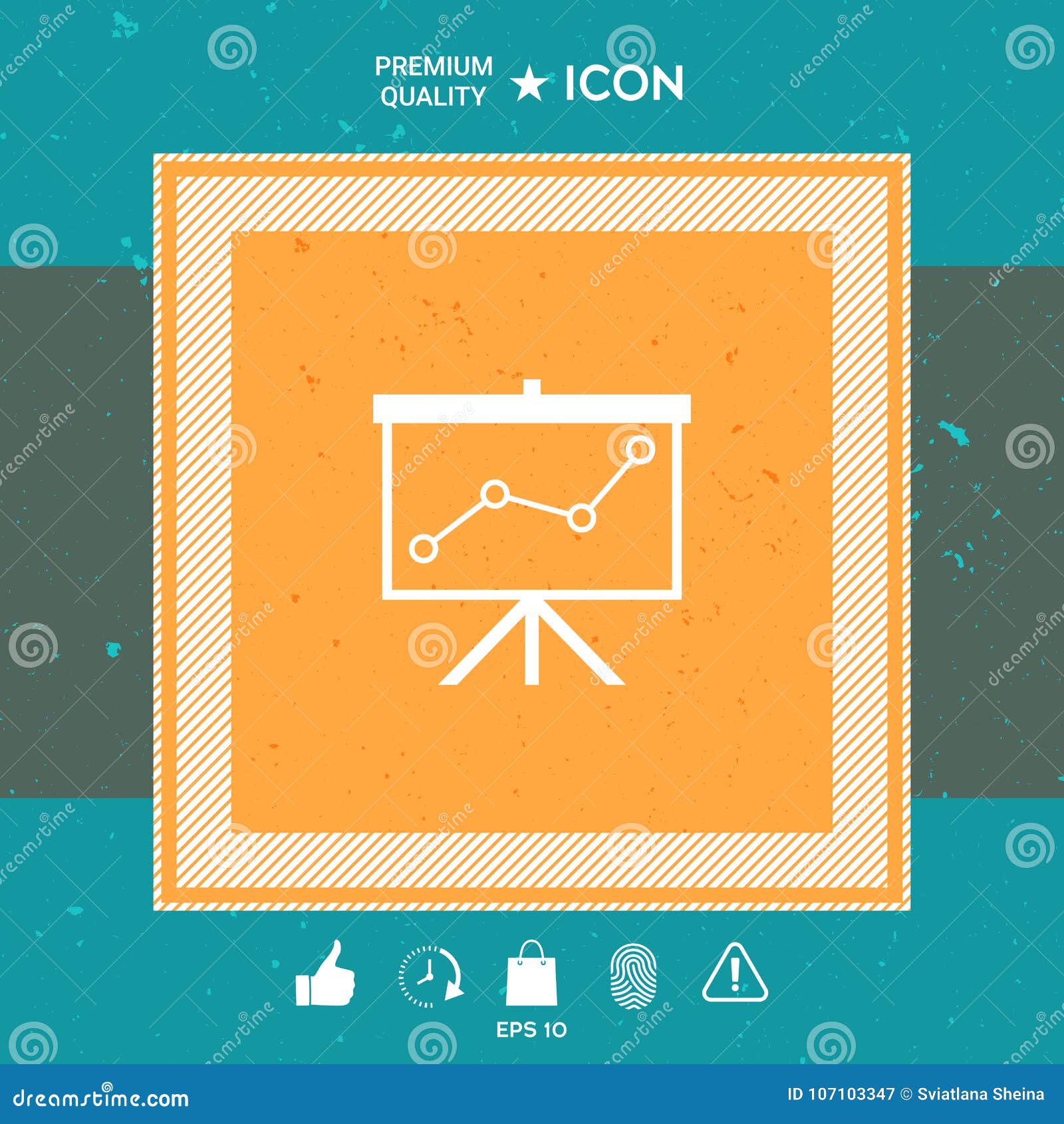 Flip-chart, Projection Screen with a Graph. Stock Vector - Illustration ...