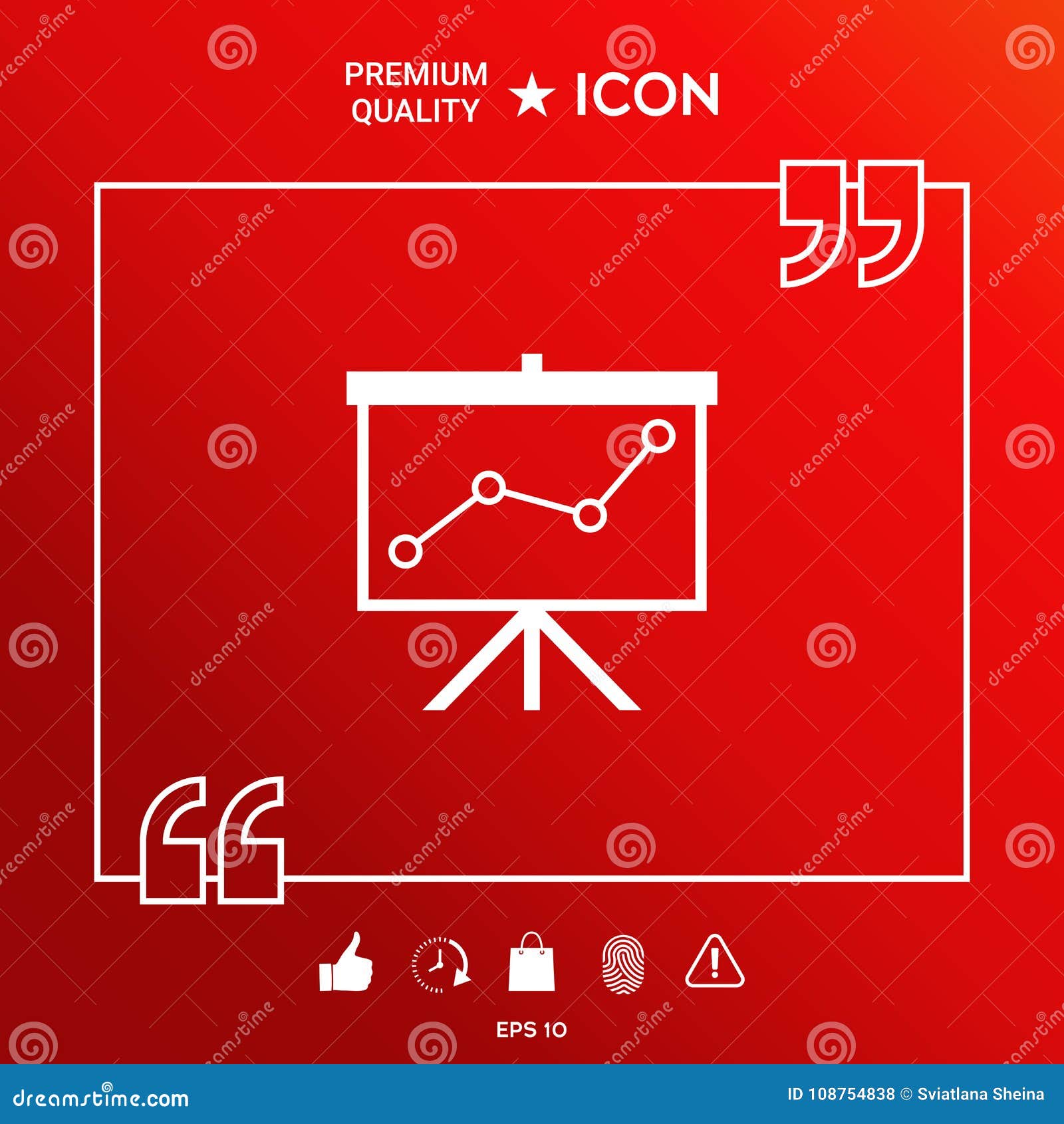 Flip-chart, Projection Screen with a Graph. Stock Vector - Illustration ...