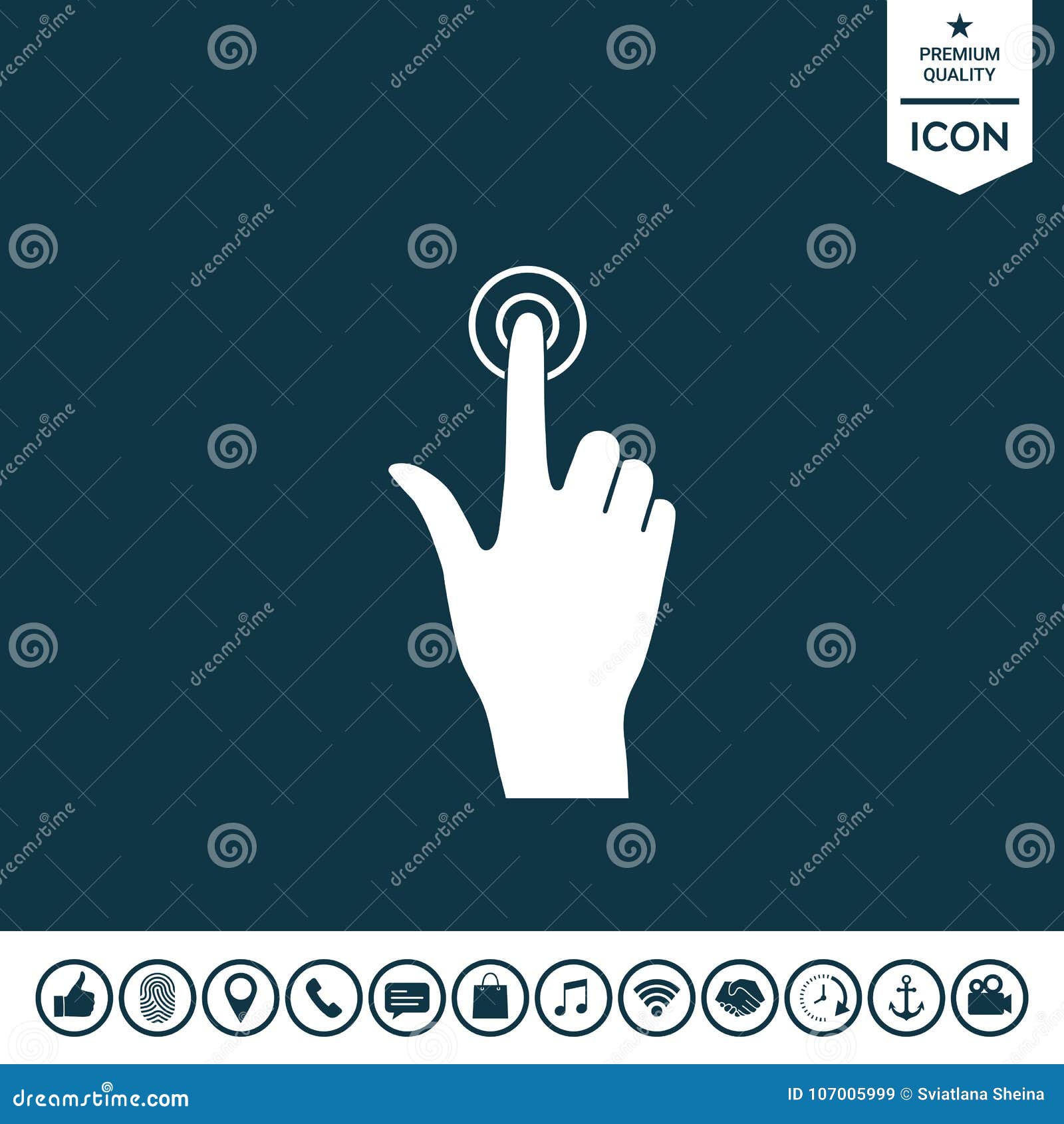 Hand click icon stock vector. Illustration of click - 107005999