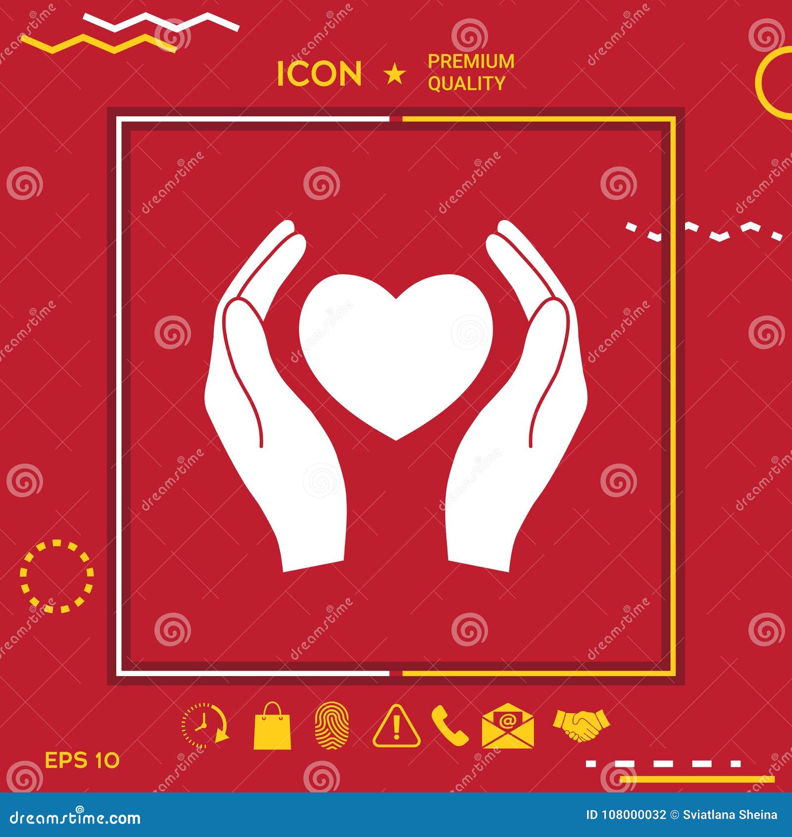 Hands holding heart symbol stock vector. Illustration of help - 108000032