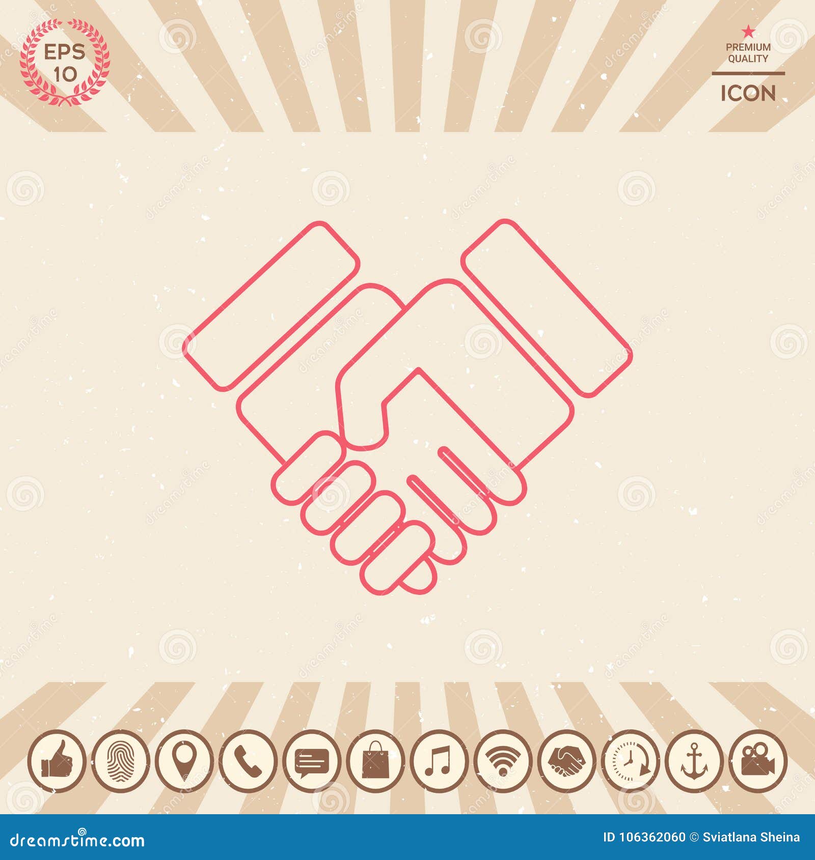 Handshake symbol icon stock vector. Illustration of human - 106362060