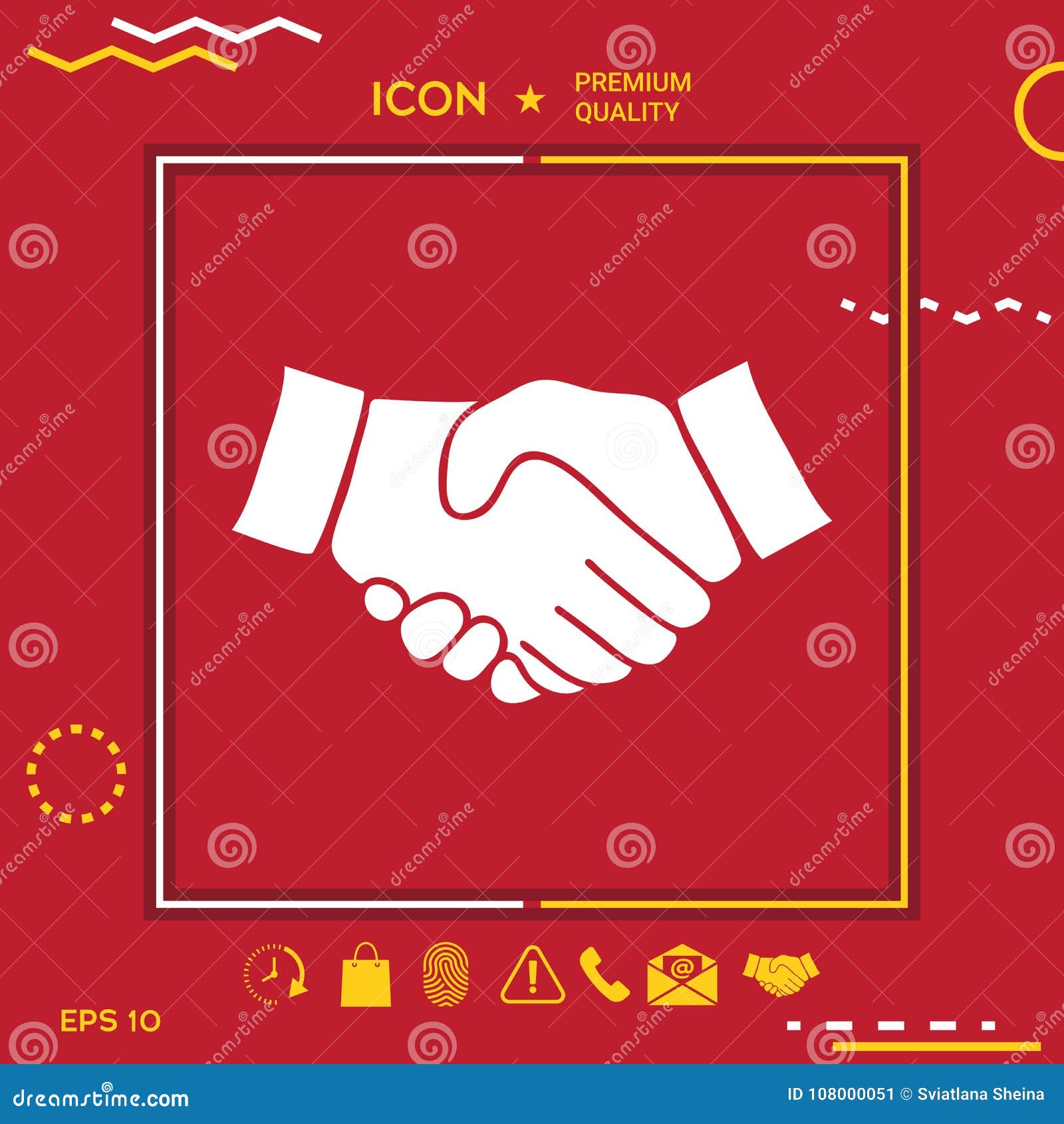 Handshake symbol icon stock vector. Illustration of hand - 108000051