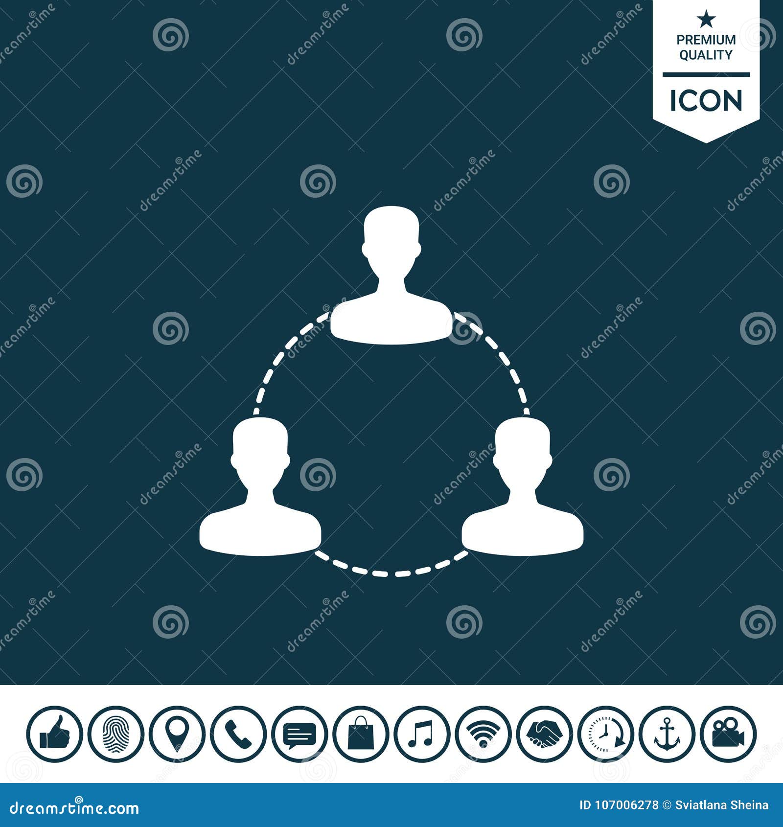 Human Connection Symbol, Icon Stock Vector - Illustration of button ...