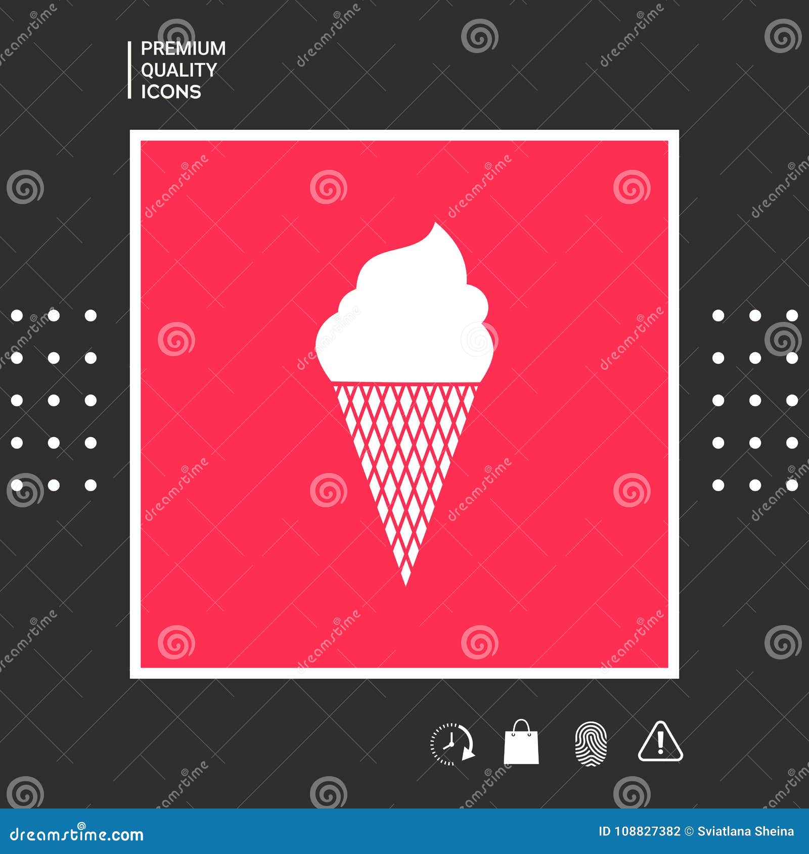 Ice cream symbol icon stock vector. Illustration of cream - 108827382