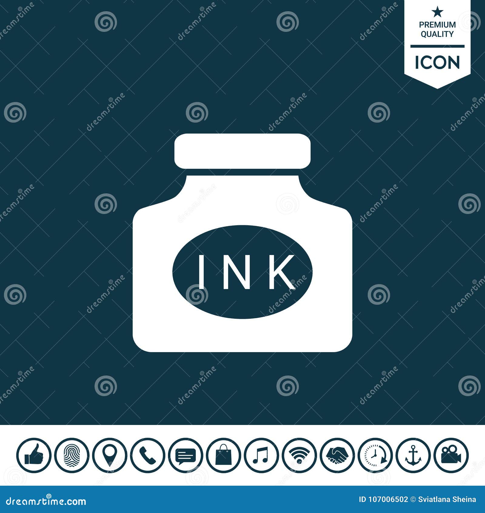 Ink bottle icon stock vector. Illustration of vintage - 107006502