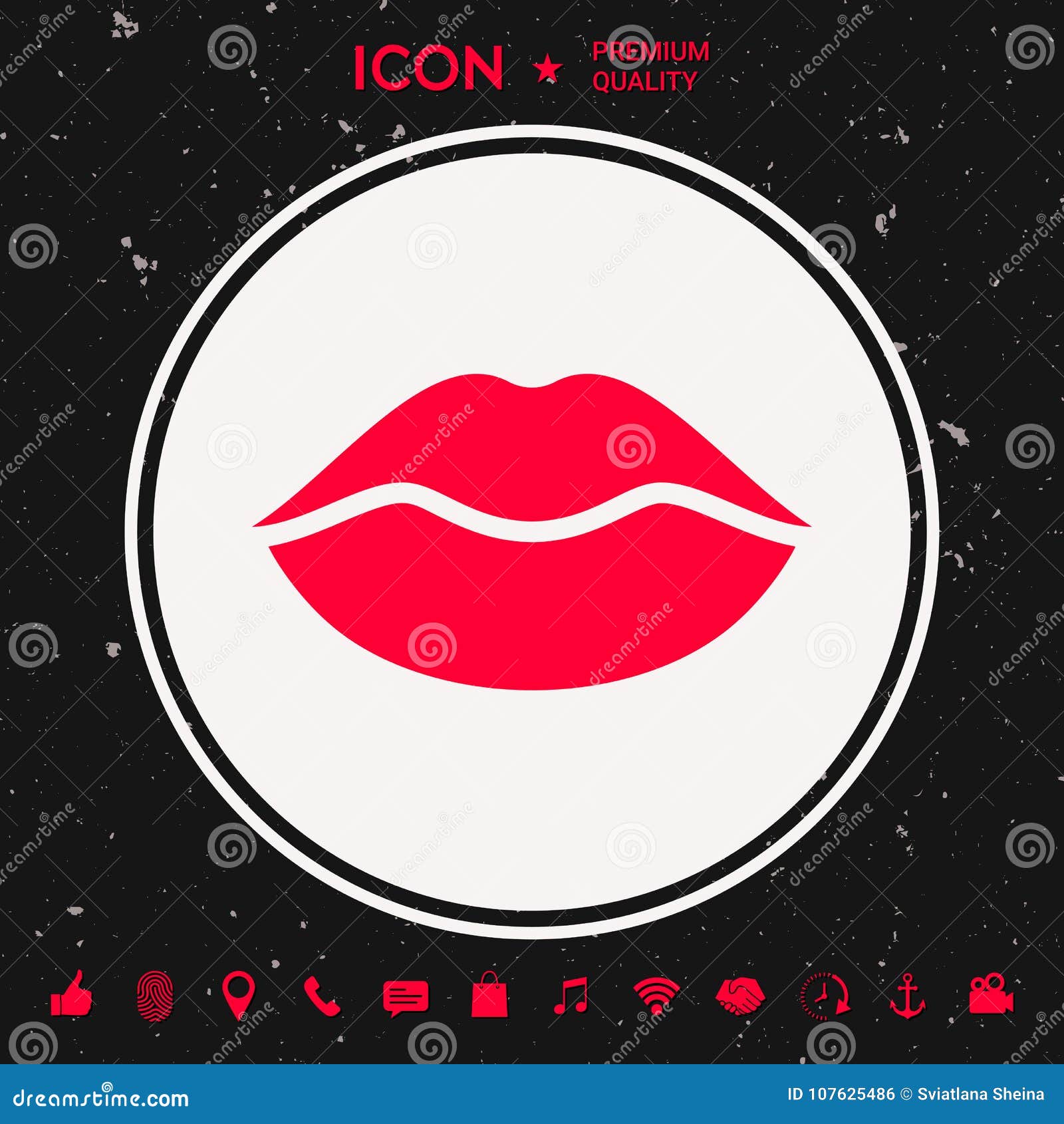 Lips symbol icon stock vector. Illustration of isolated - 107625486