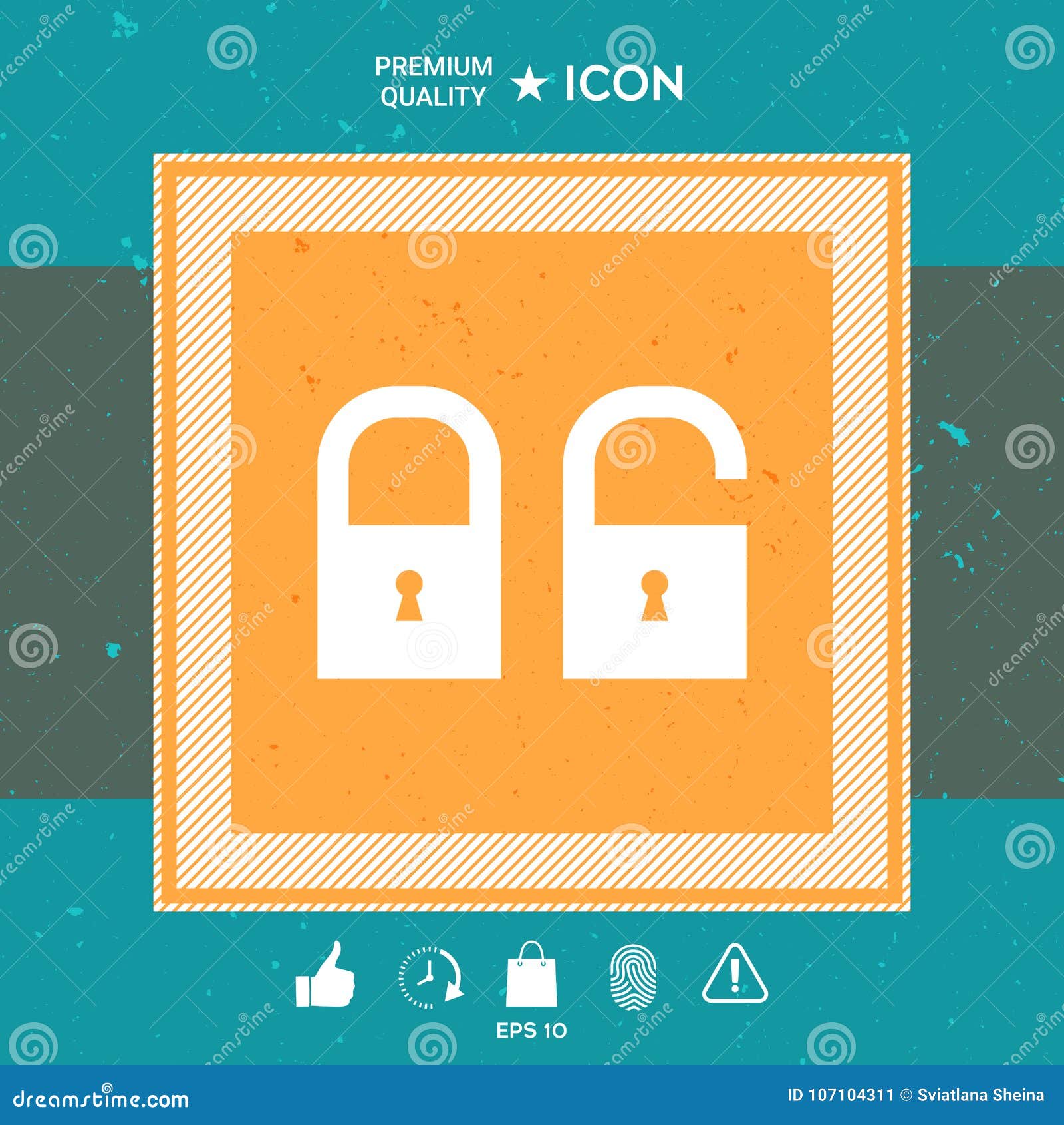 Lock, unlock - set icon stock vector. Illustration of graphic - 107104311