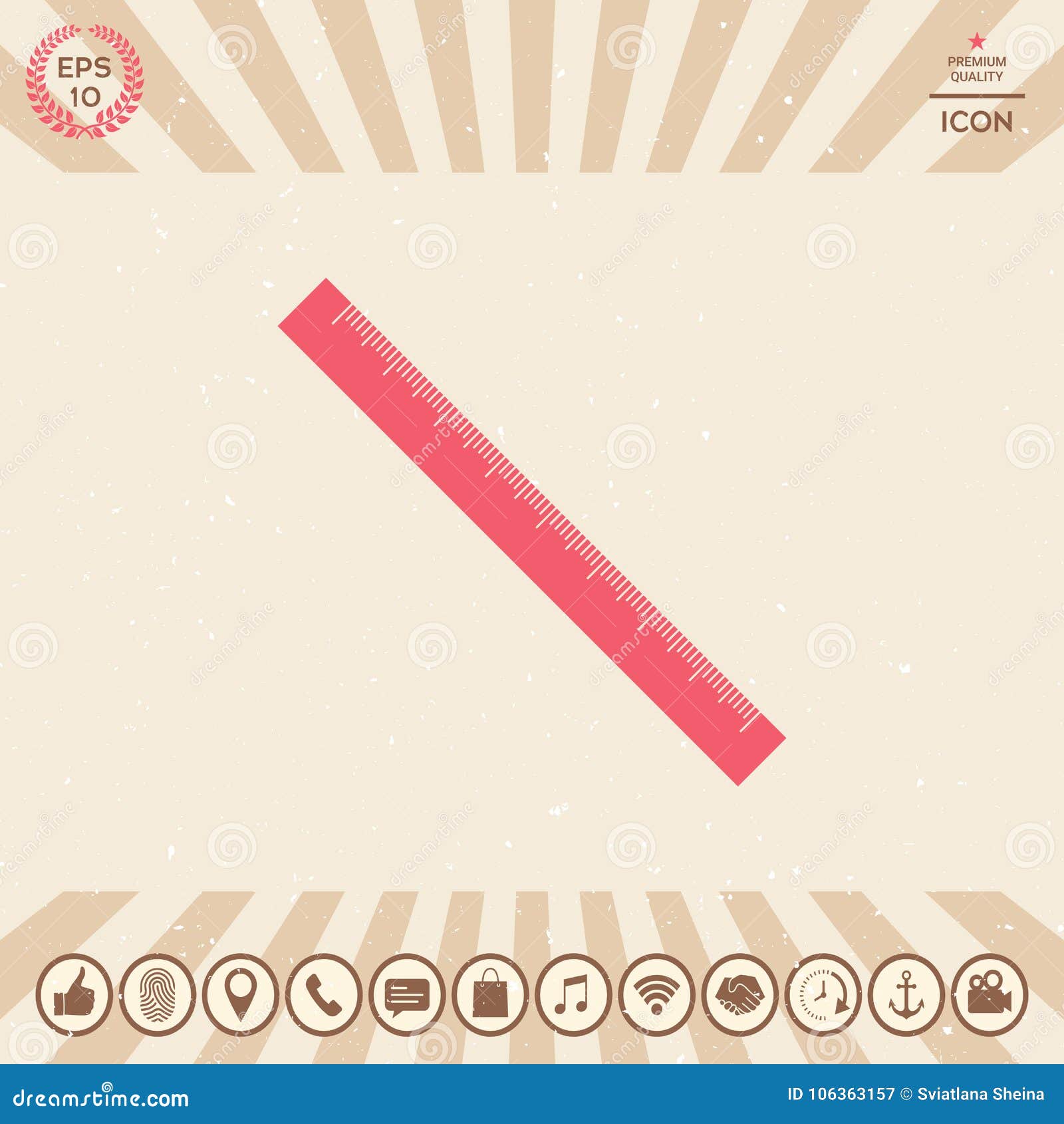 The long ruler icon stock vector. Illustration of size - 106363157