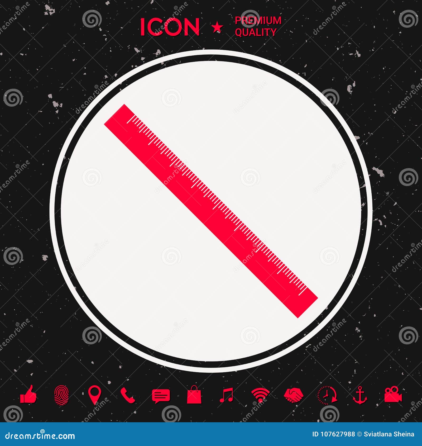 The long ruler icon stock vector. Illustration of rate - 107627988