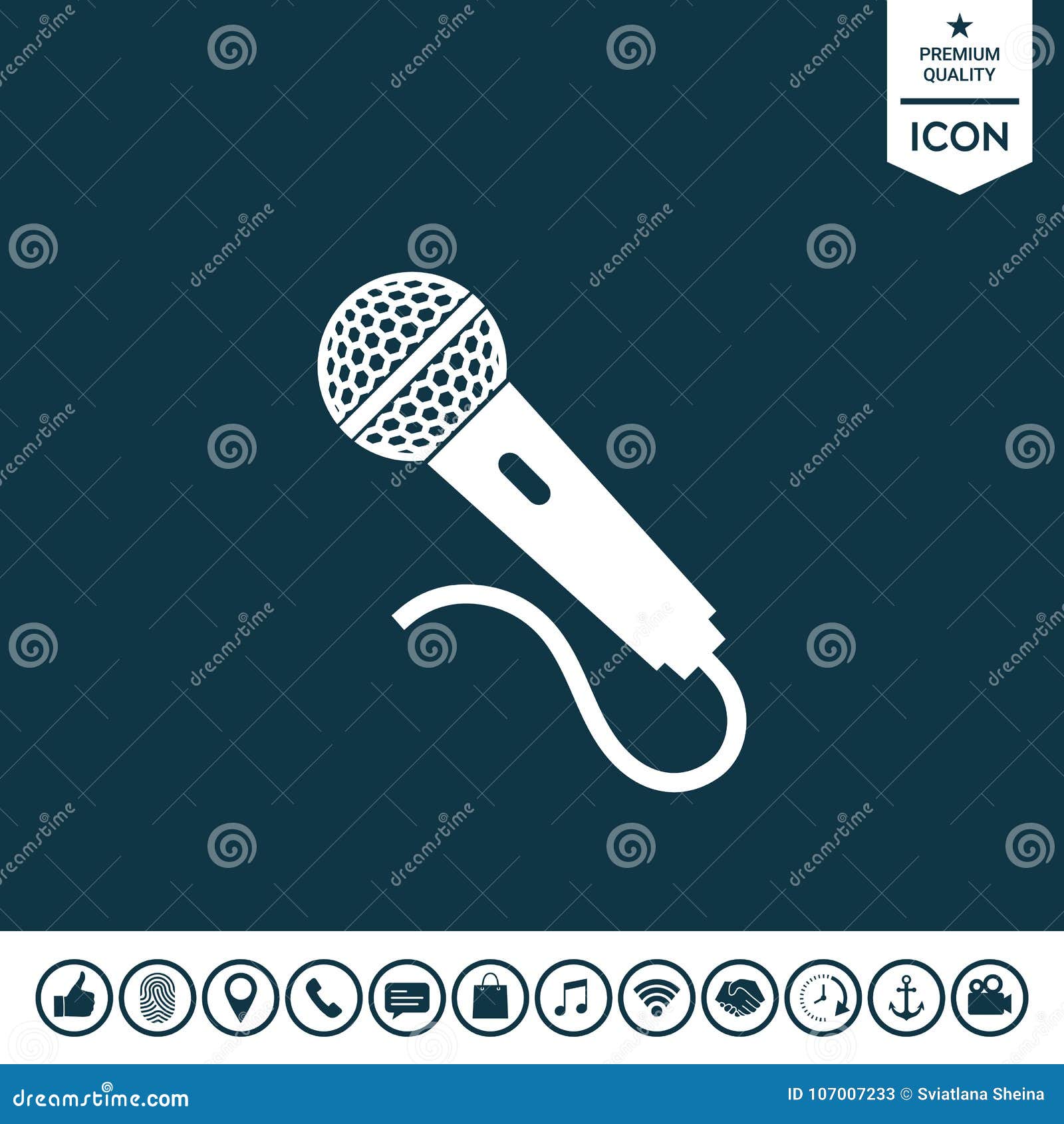 Microphone symbol icon stock vector. Illustration of entertainment ...