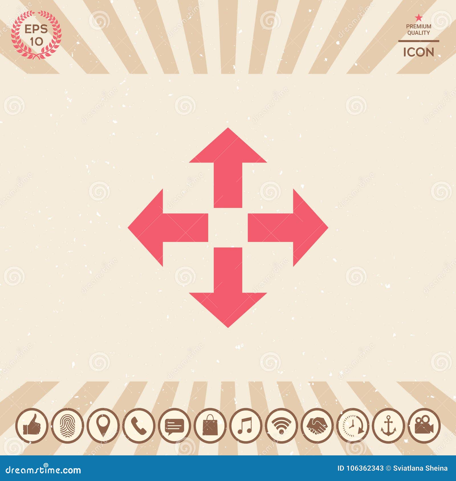 Move symbol icon stock vector. Illustration of pointer - 106362343