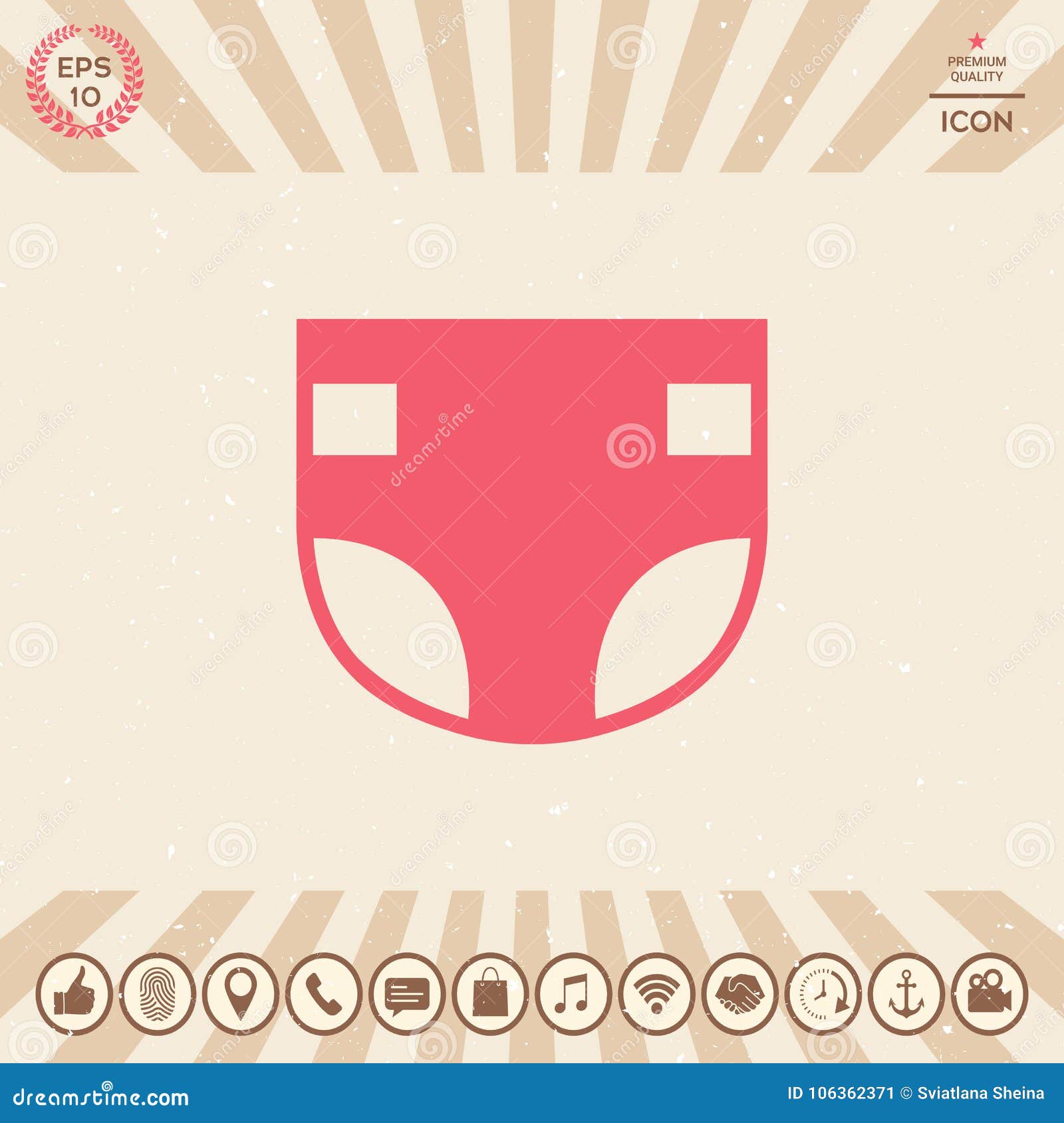 Nappy symbol icon stock vector. Illustration of child - 106362371