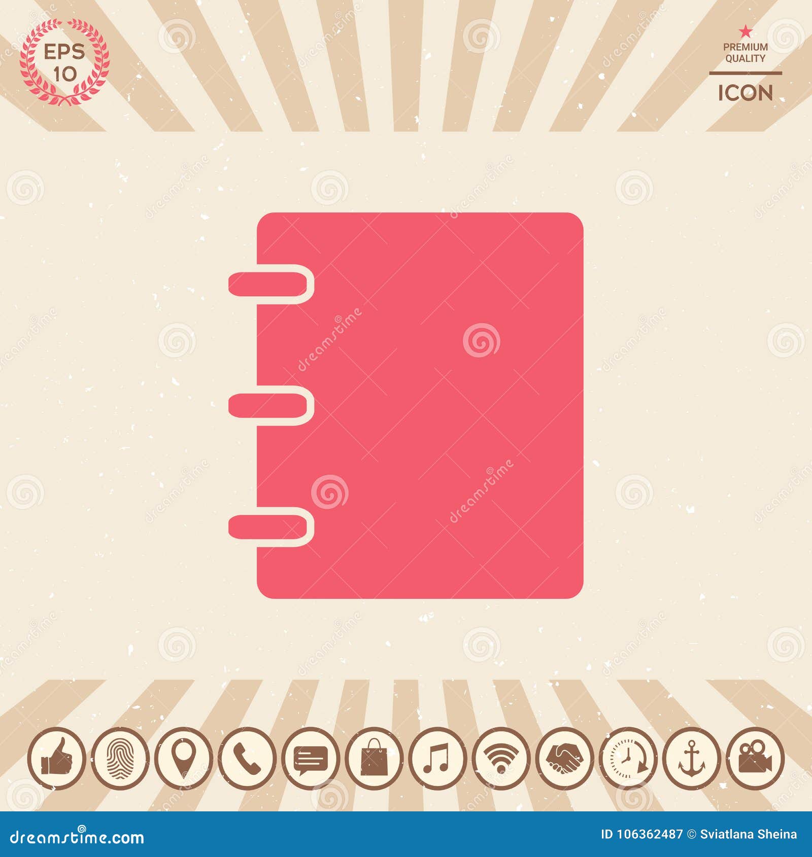 Notebook, Address, Phone Book Icon with Blank Cover Stock Vector ...