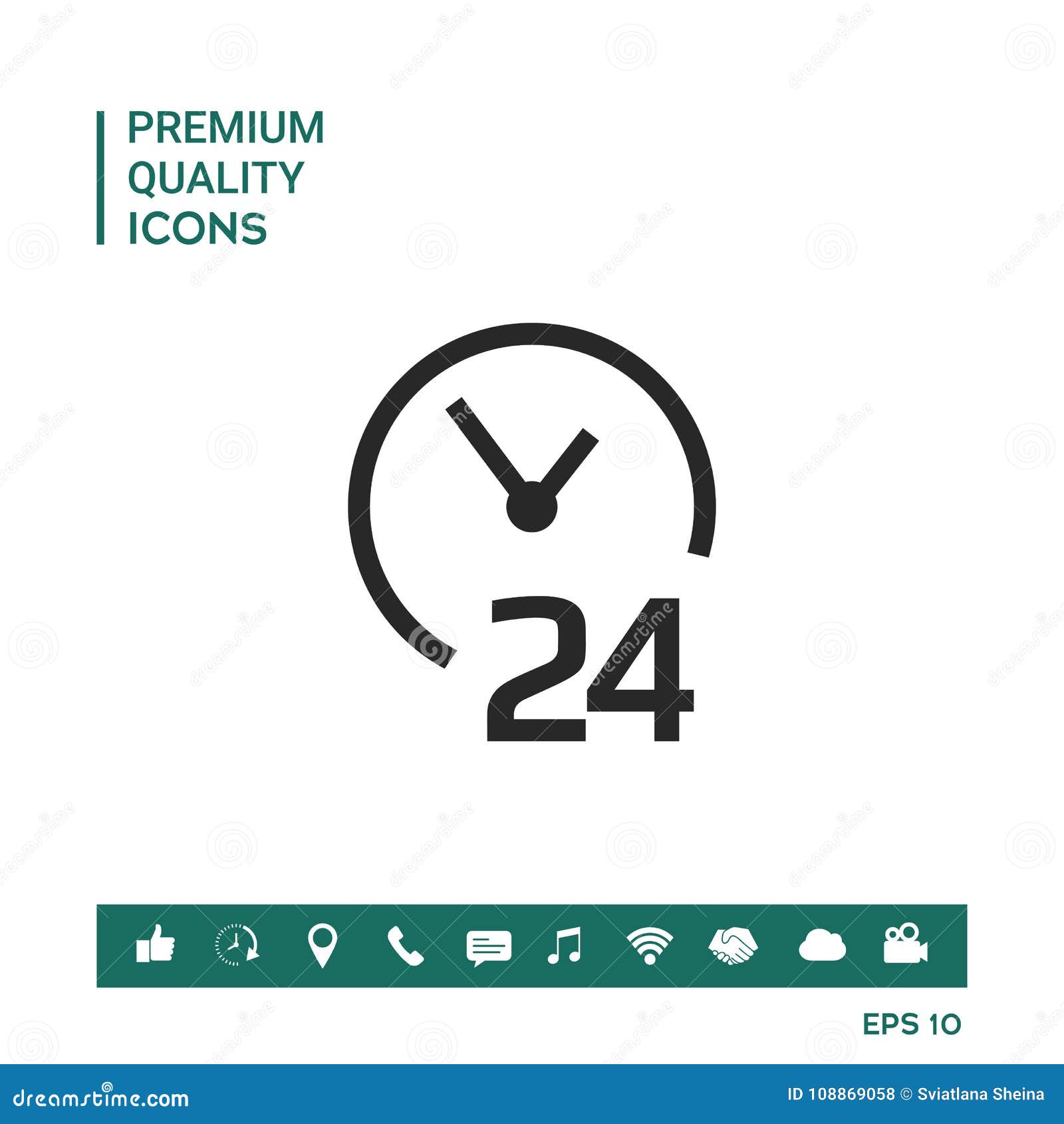 Open Around the Clock Icon. Opening Hours Symbol Icon Stock Vector ...