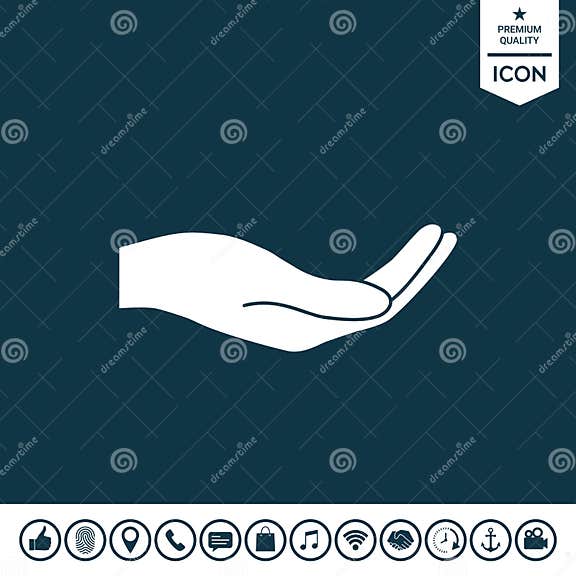 Open hand icon stock vector. Illustration of give, side - 107007570