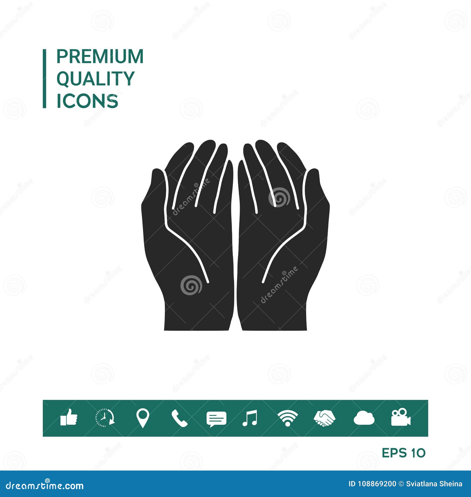 Open hands icon stock vector. Illustration of human - 108869200