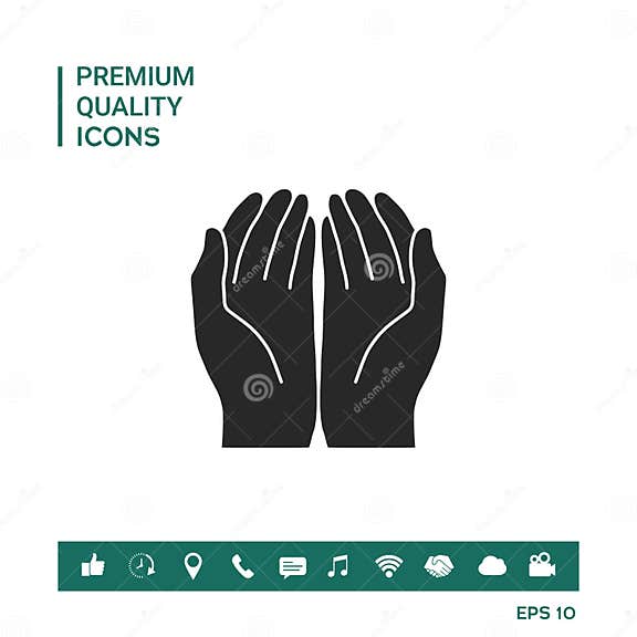 Open hands icon stock vector. Illustration of human - 108869200