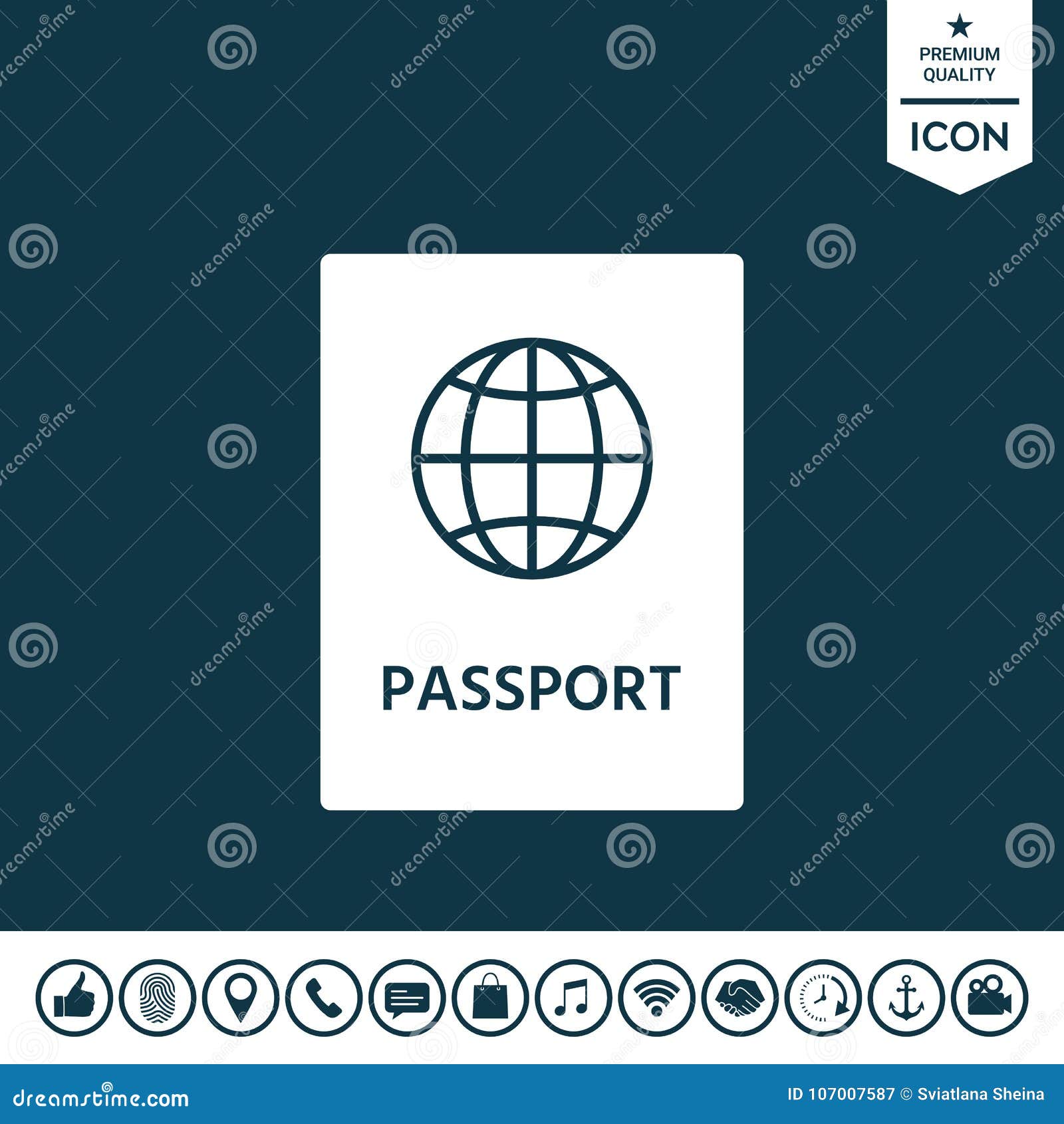 Passport symbol icon. stock vector. Illustration of world - 107007587