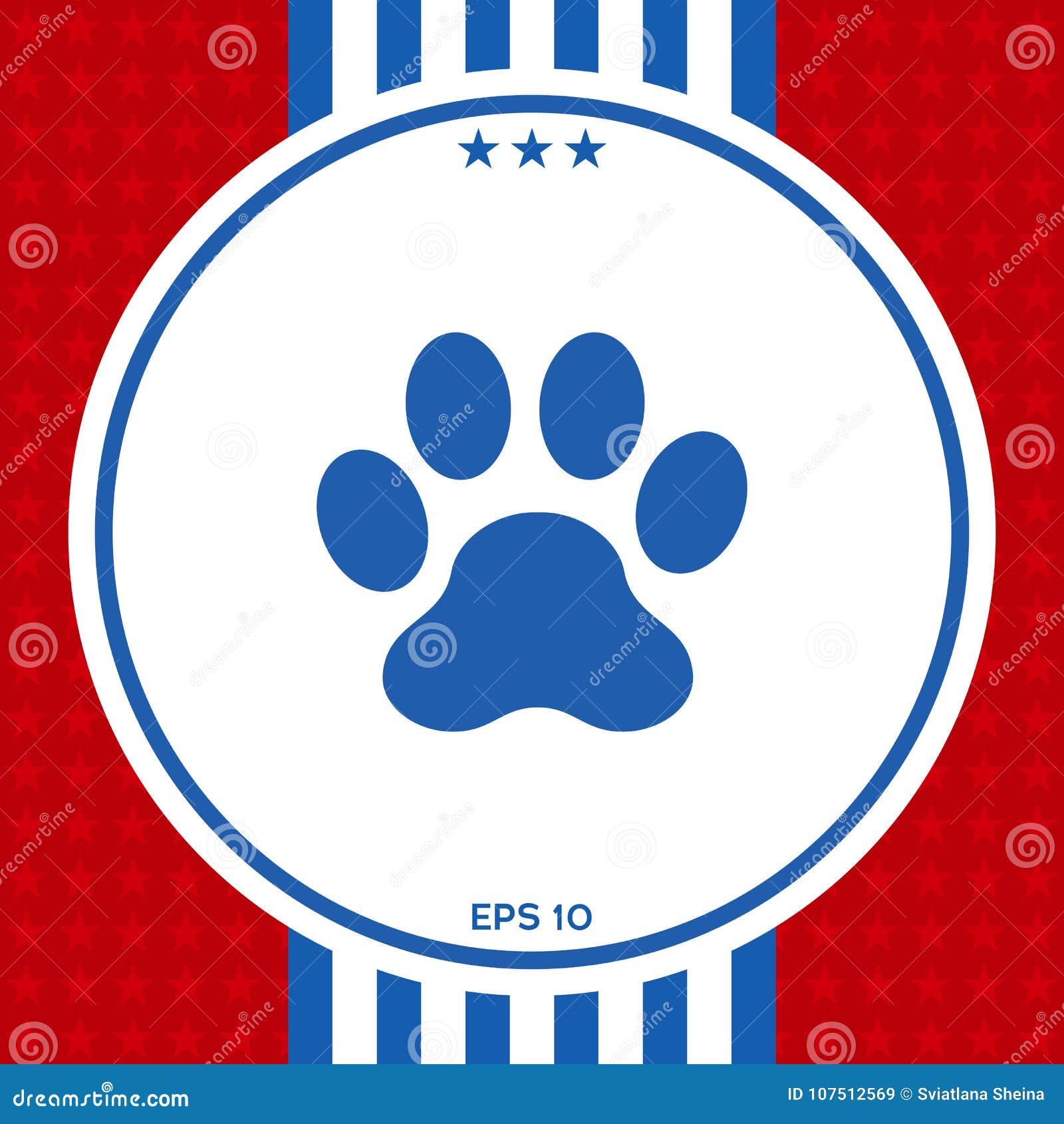 Paw symbol icon stock vector. Illustration of canine - 107512569