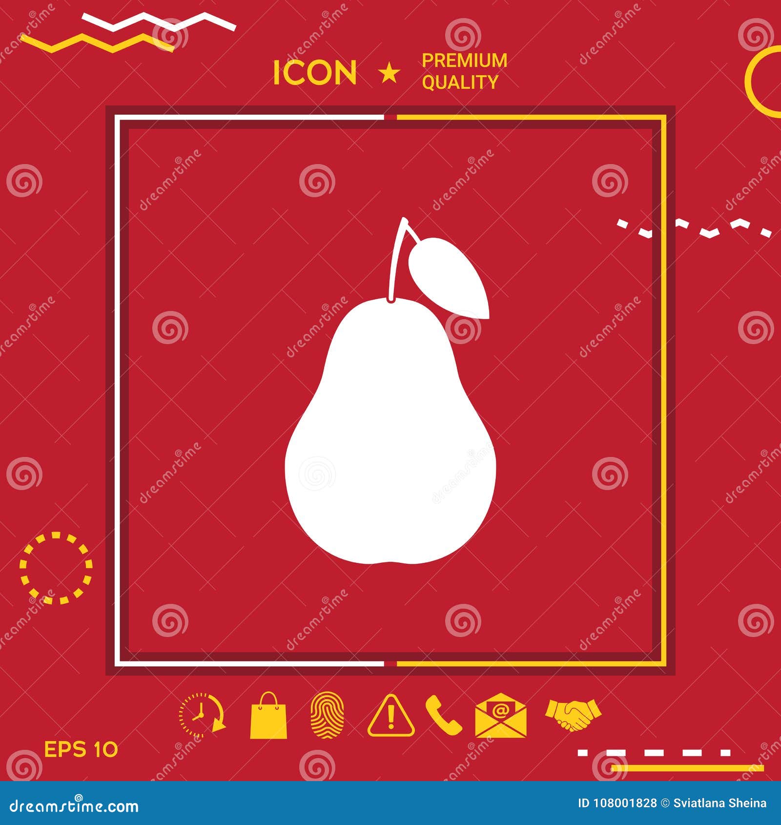 Pear symbol icon stock vector. Illustration of isolated - 108001828