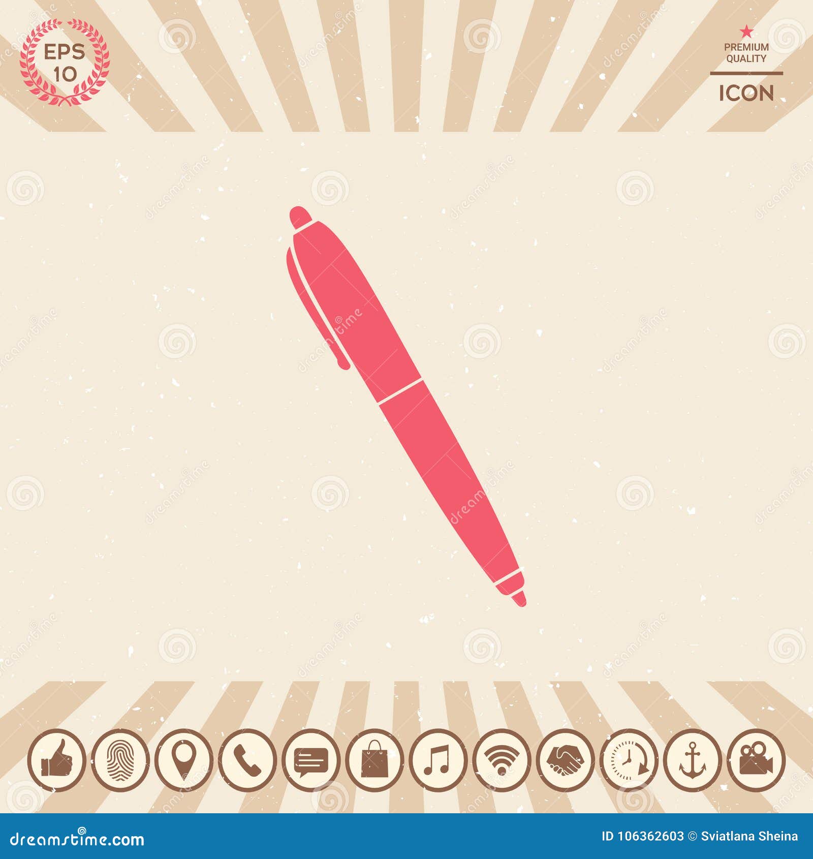 Pen symbol icon stock vector. Illustration of calligraphy - 106362603