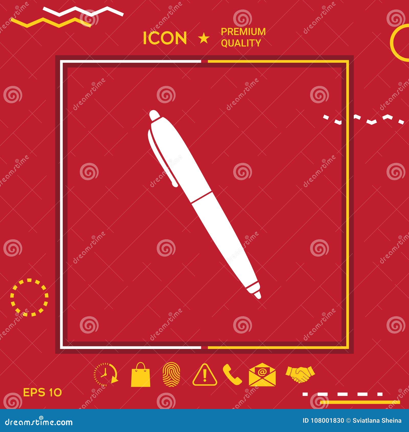Pen symbol icon stock vector. Illustration of object - 108001830