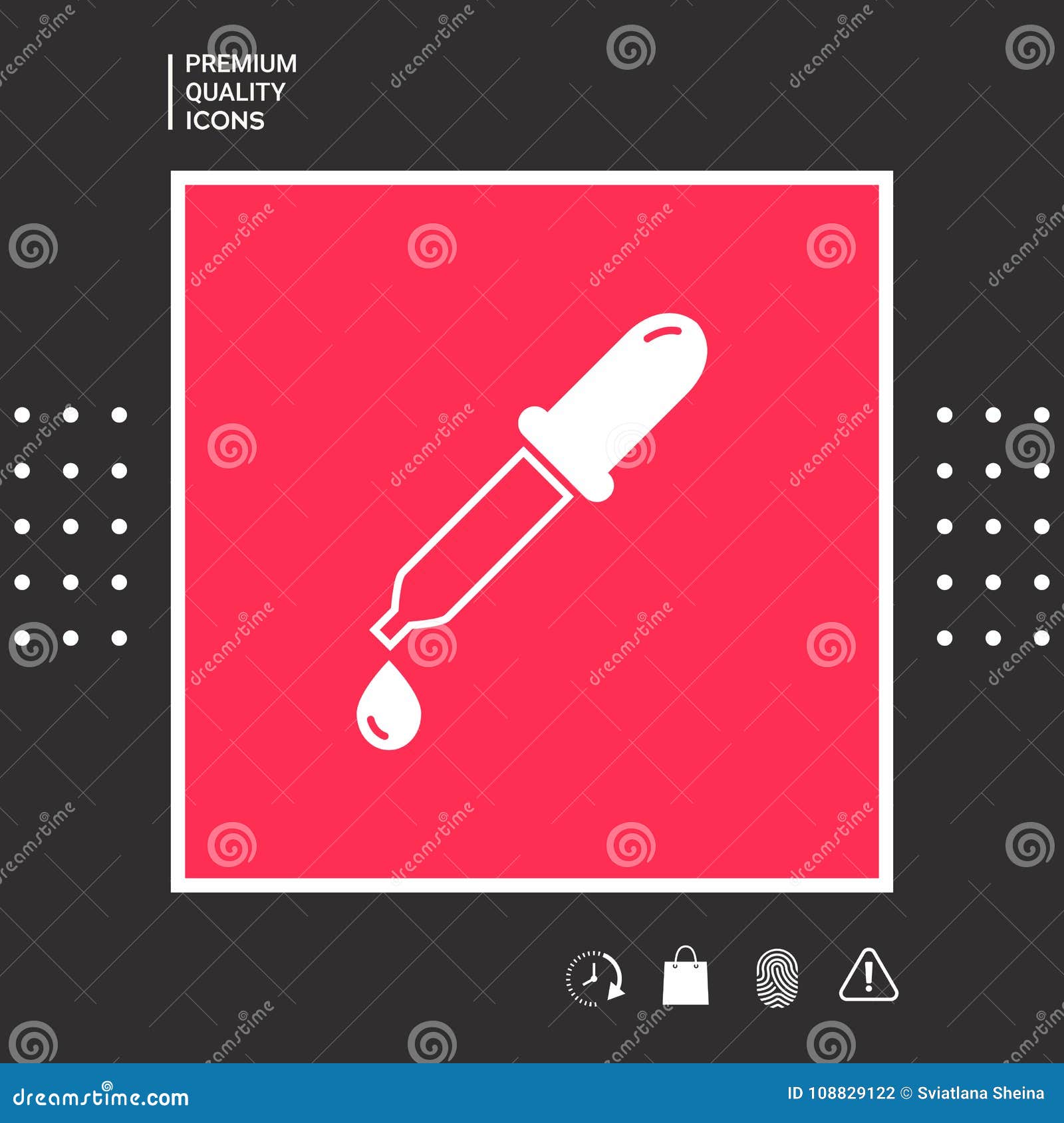 Pipette icon with drop stock vector. Illustration of instrument - 108829122