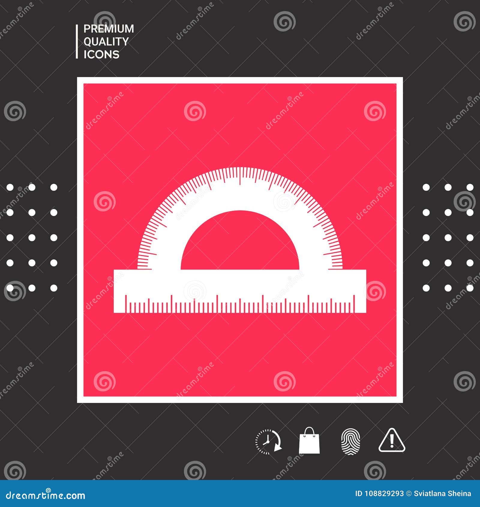 Protractor symbol icon stock vector. Illustration of circle - 108829293