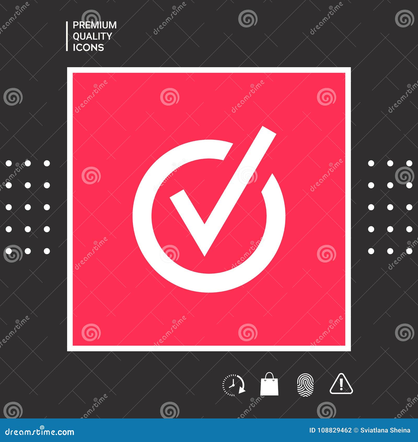 Rounded check mark icon stock vector. Illustration of correct - 108829462