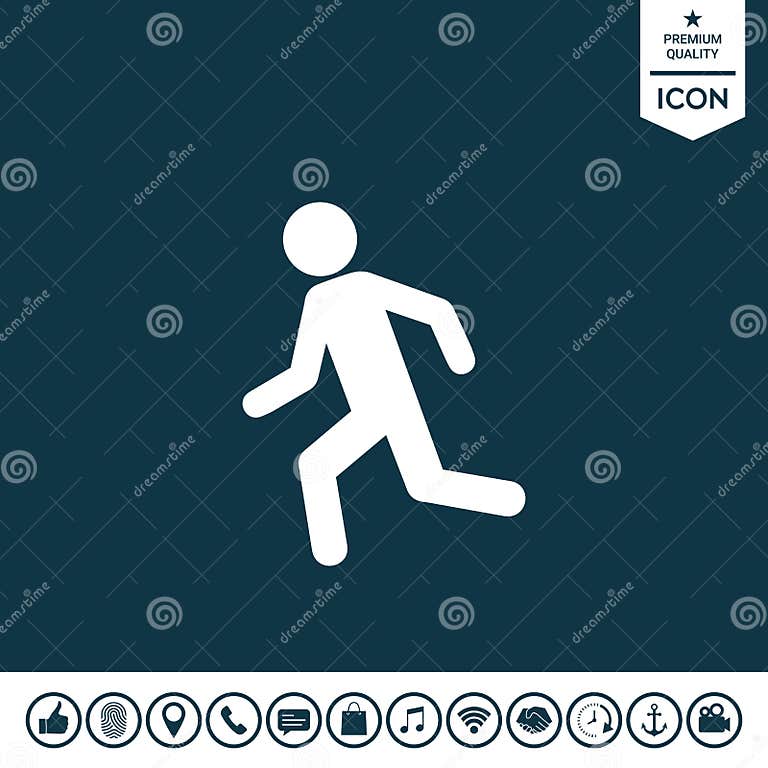 Running man, run icon stock vector. Illustration of action - 107008308