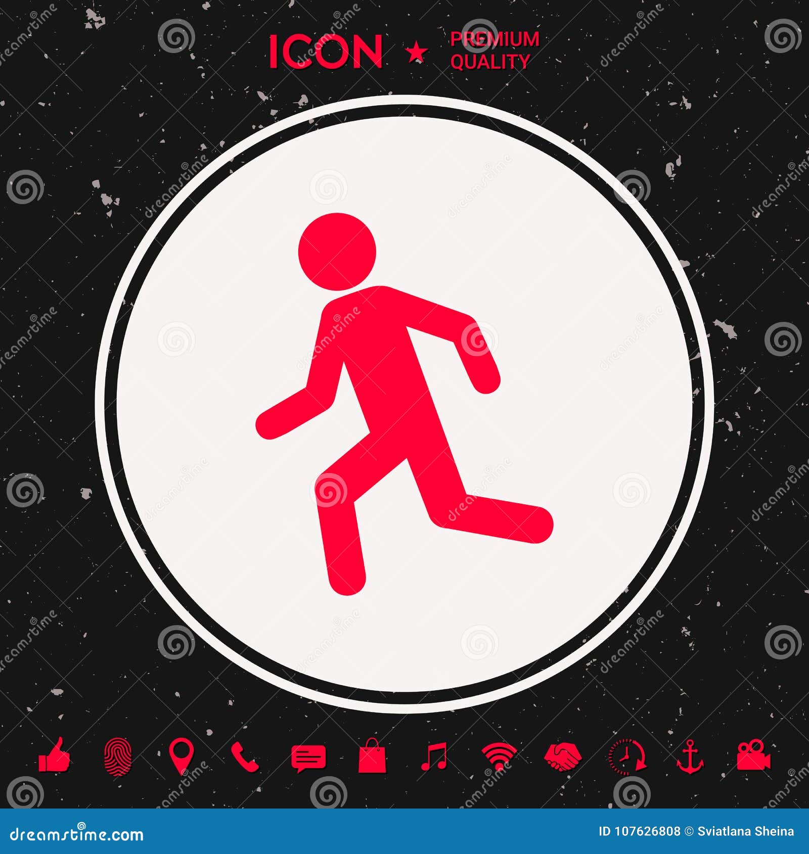 Running man, run icon stock vector. Illustration of healthy - 107626808