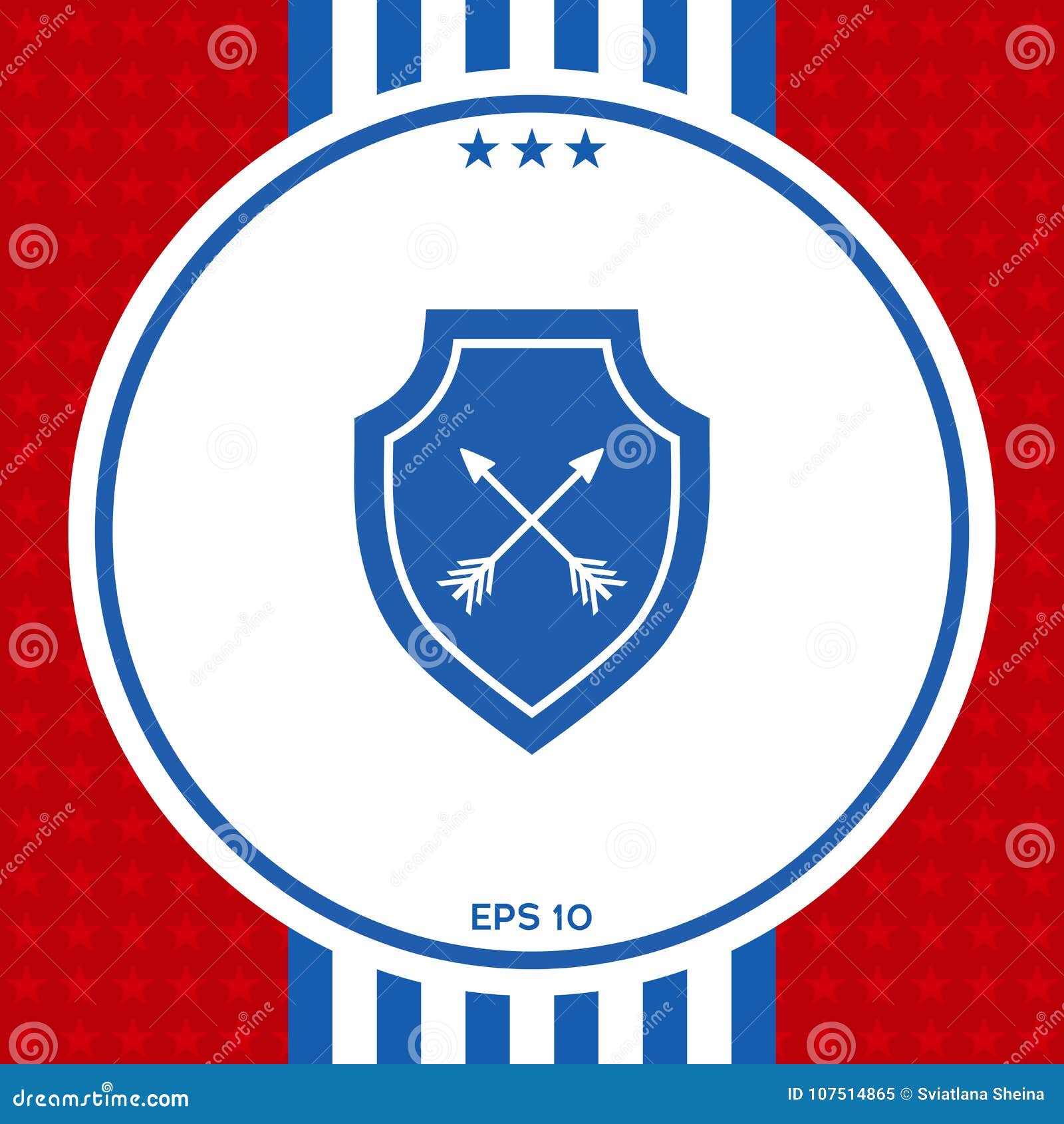 Shield with Arrows. Protection Icon Stock Vector - Illustration of lock ...