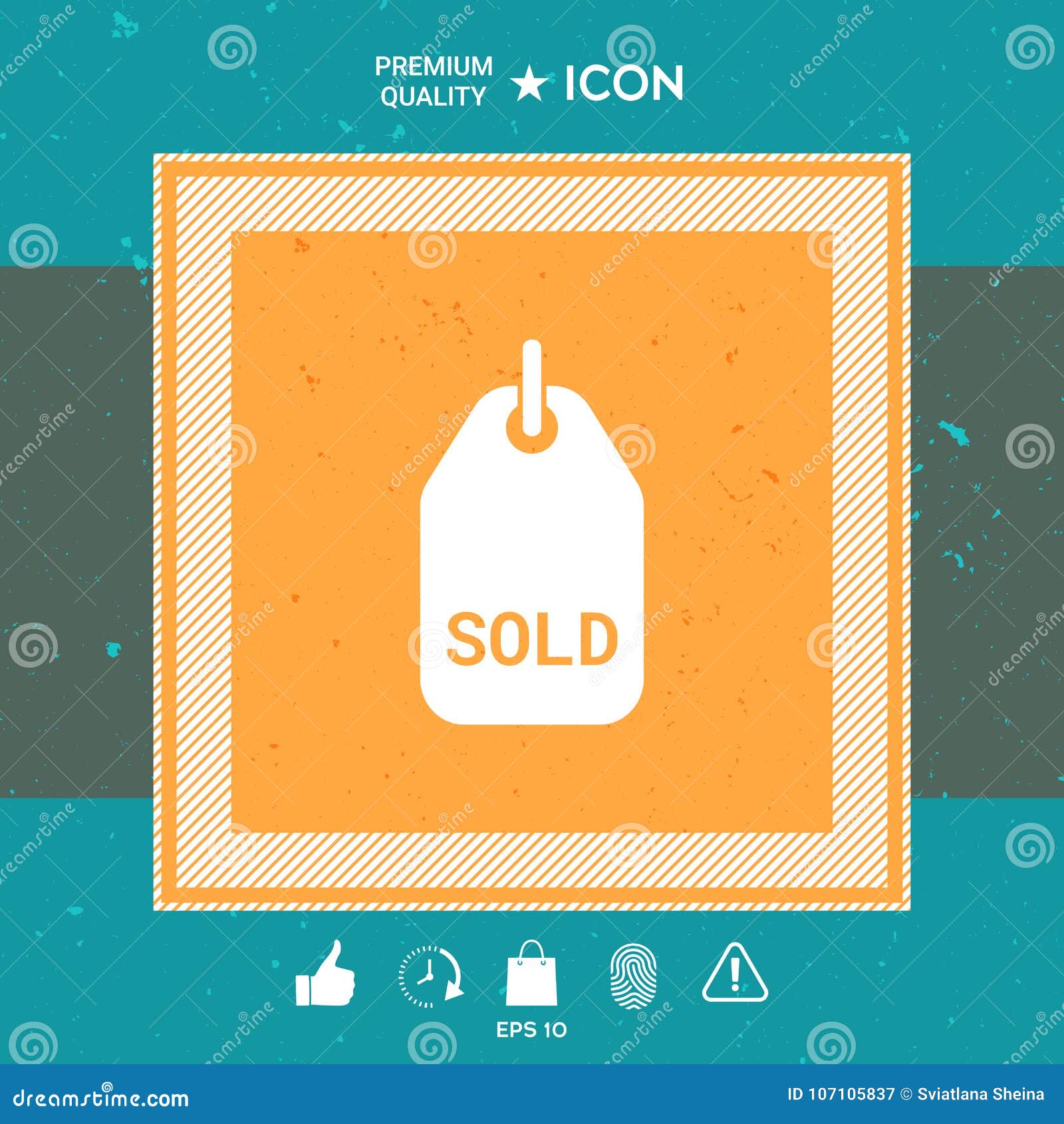 Sold symbol tag stock vector. Illustration of promotion - 107105837
