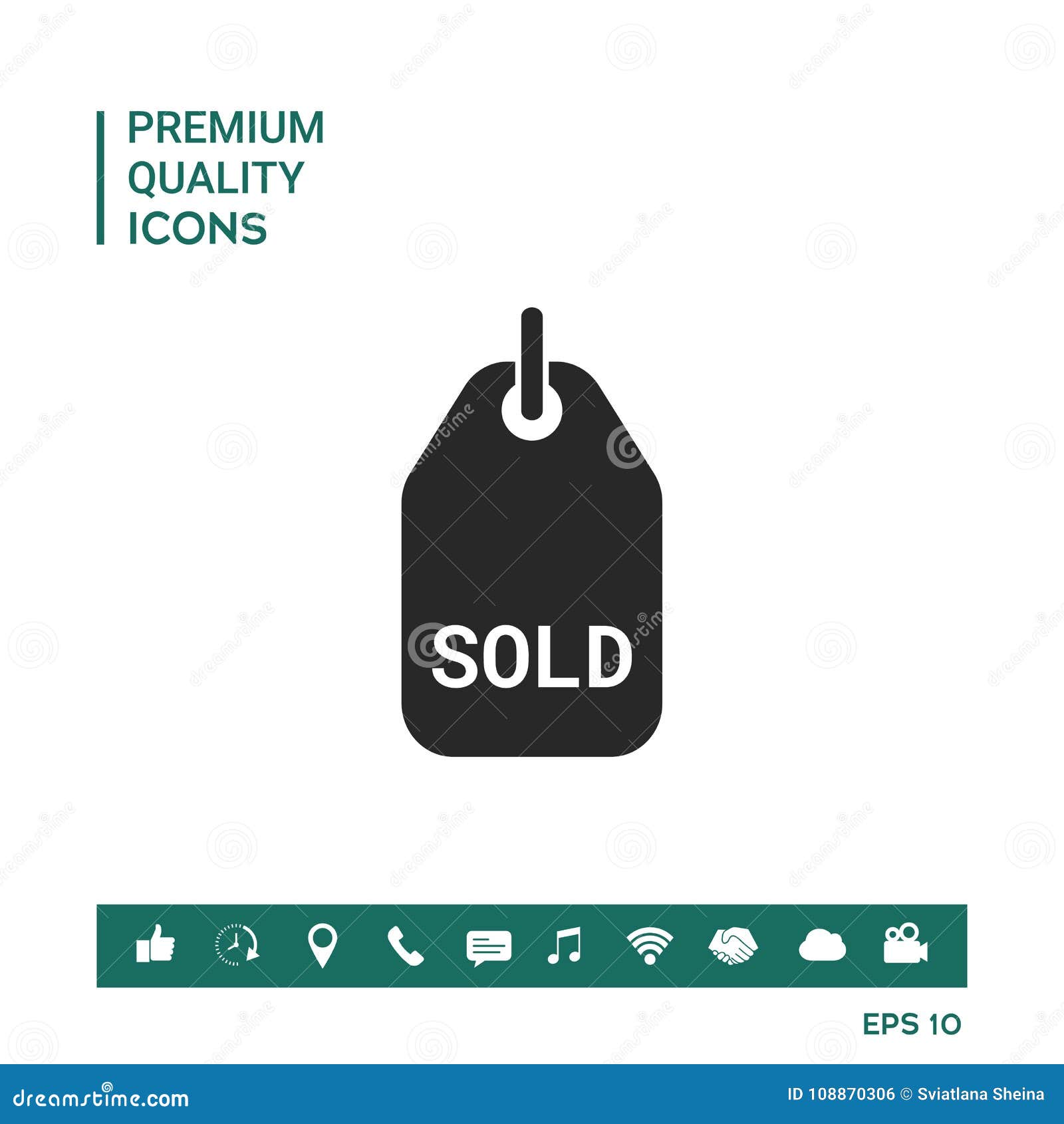 Sold tag symbol stock vector. Illustration of coupon - 108870306
