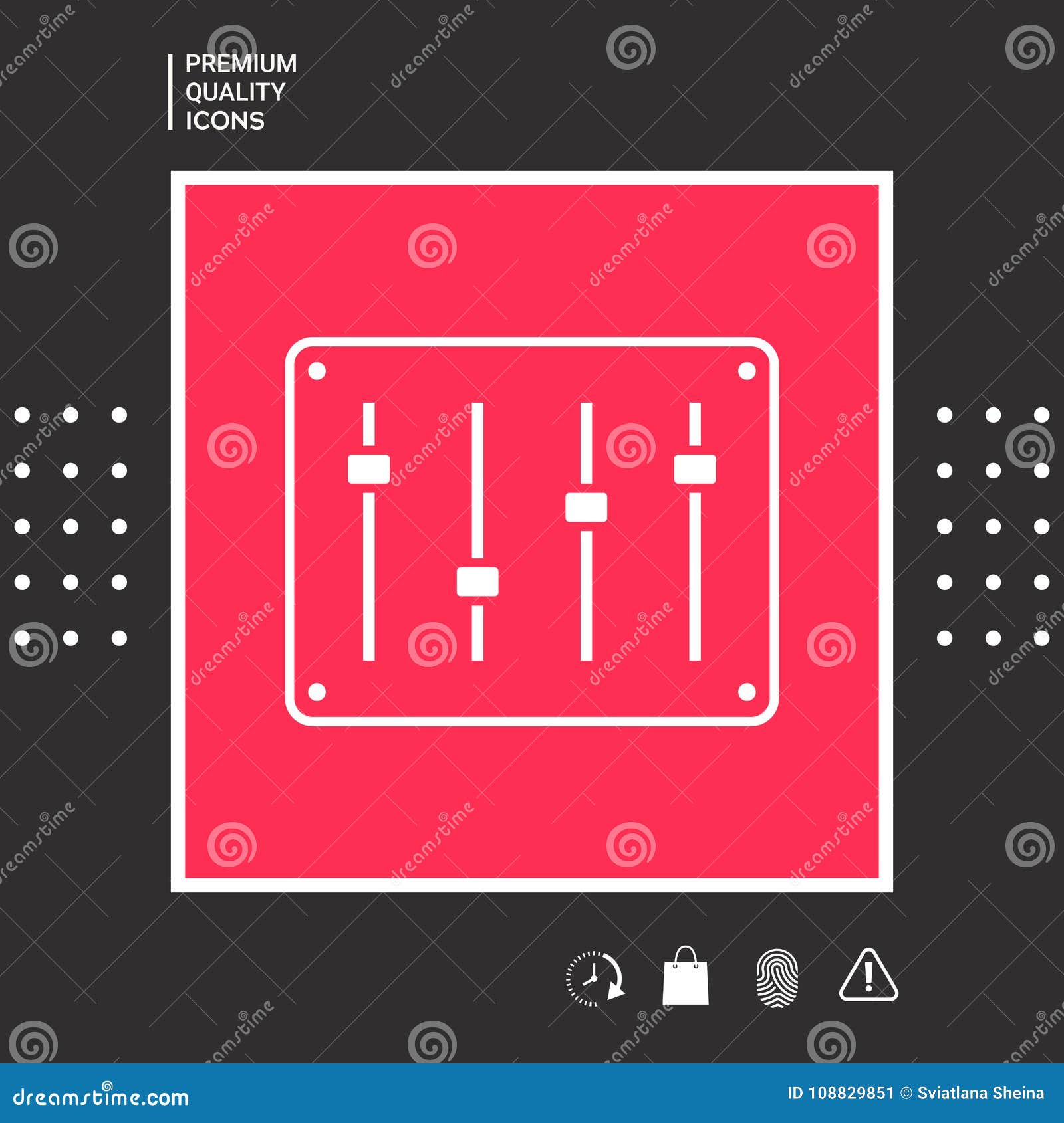 Sound mixer console icon stock vector. Illustration of panel - 108829851