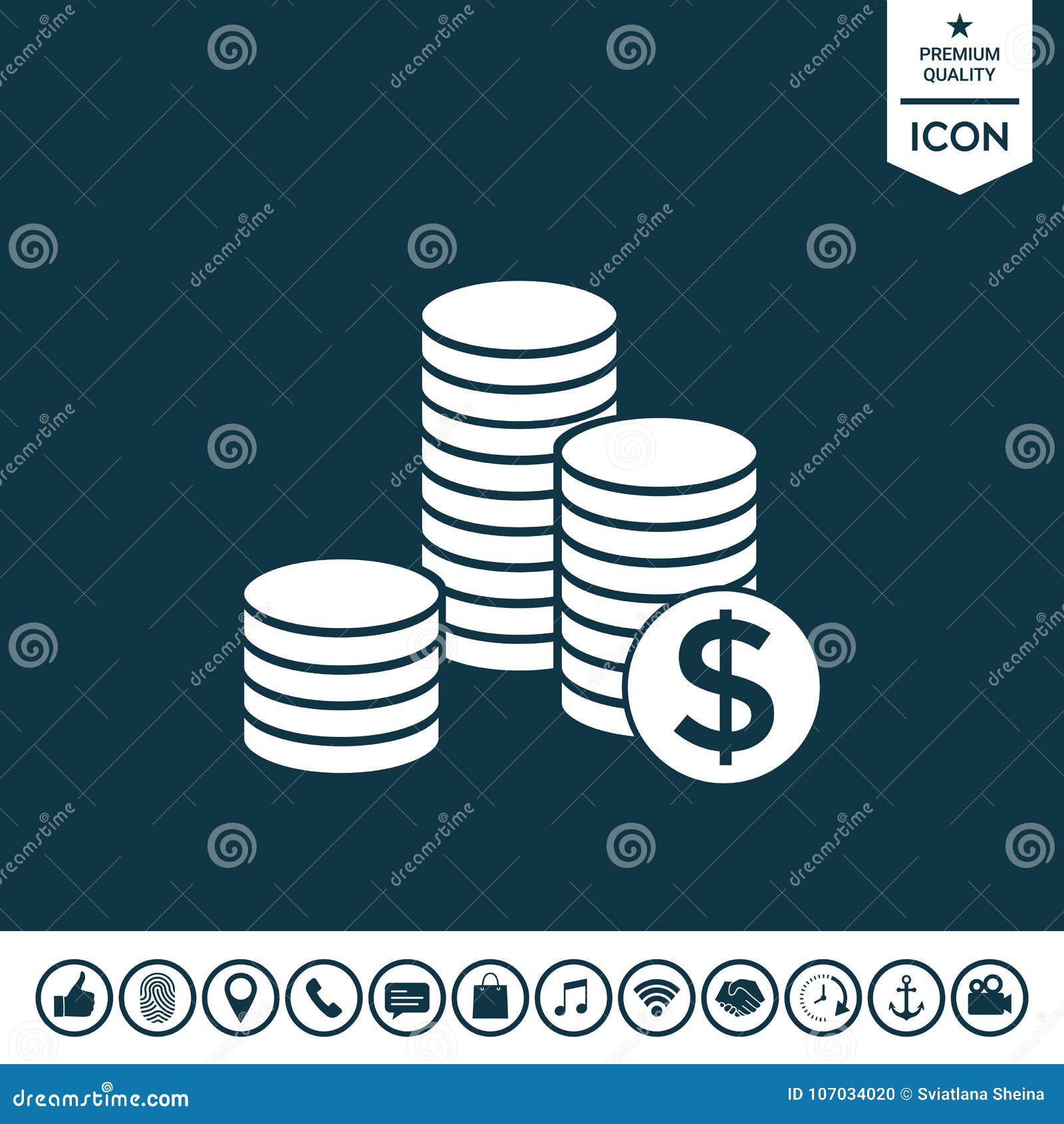 Stack of Coins with Dollar Symbol Stock Vector - Illustration of symbol ...
