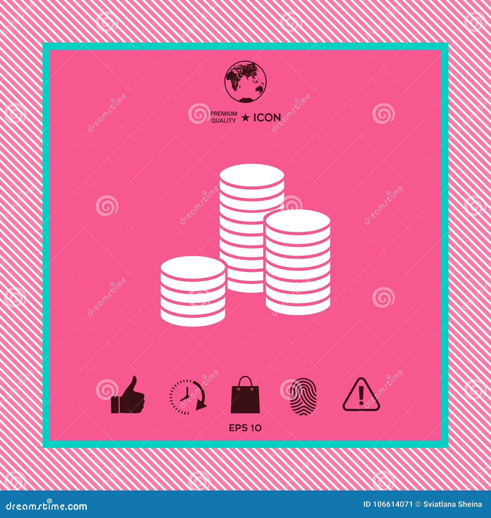 Stack of coins icon stock vector. Illustration of rich - 106614071