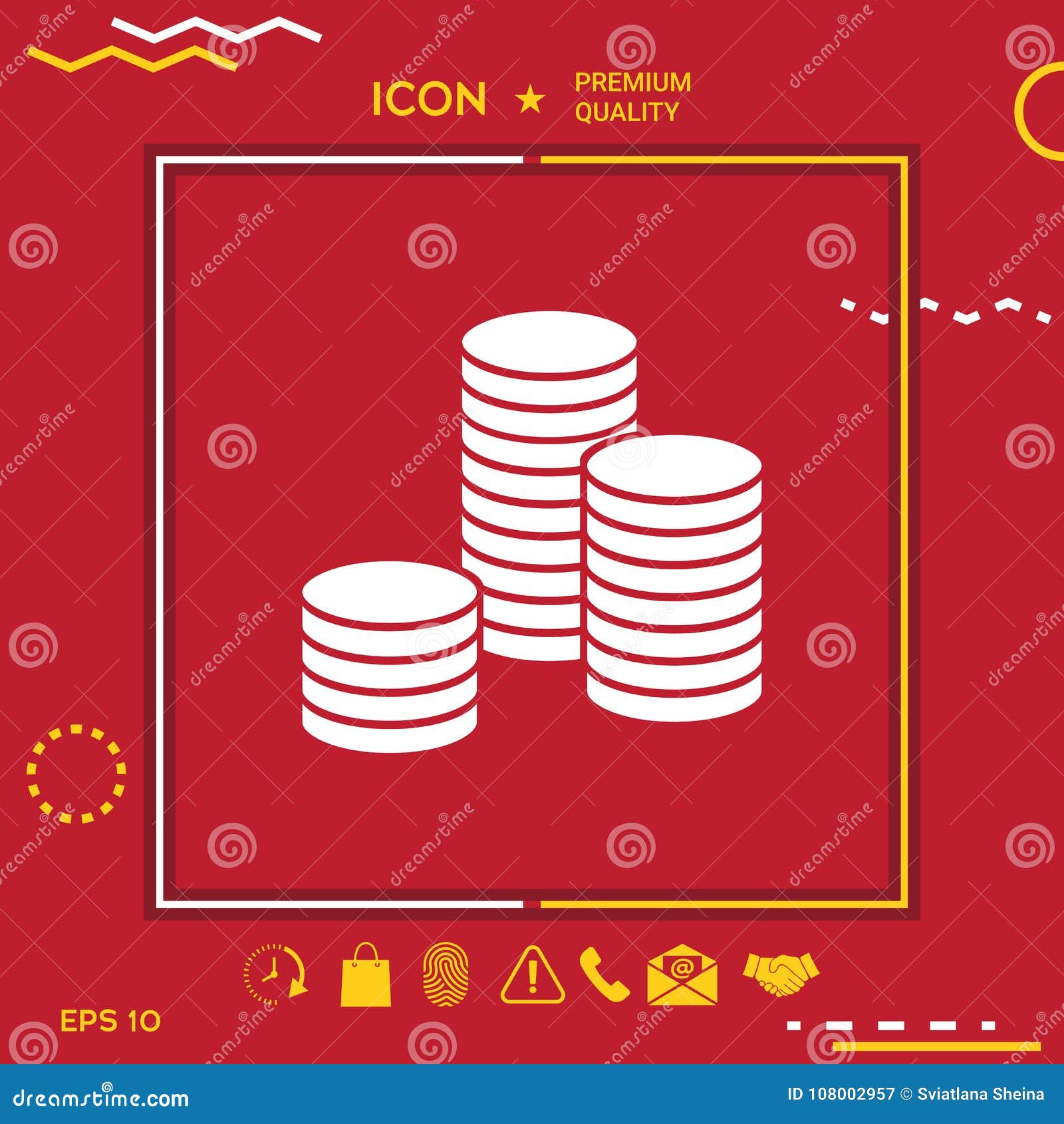 Stack of coins icon stock vector. Illustration of currency - 108002957