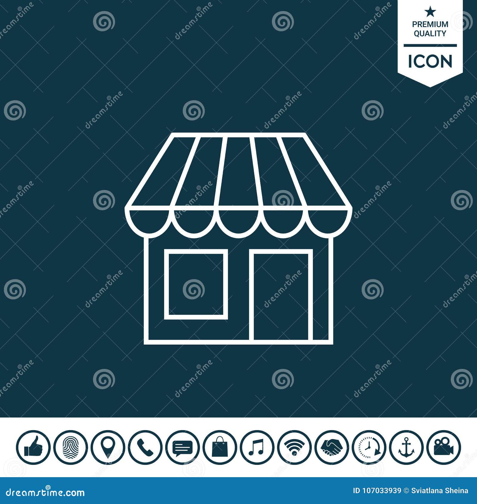 Store symbol icon stock vector. Illustration of city - 107033939