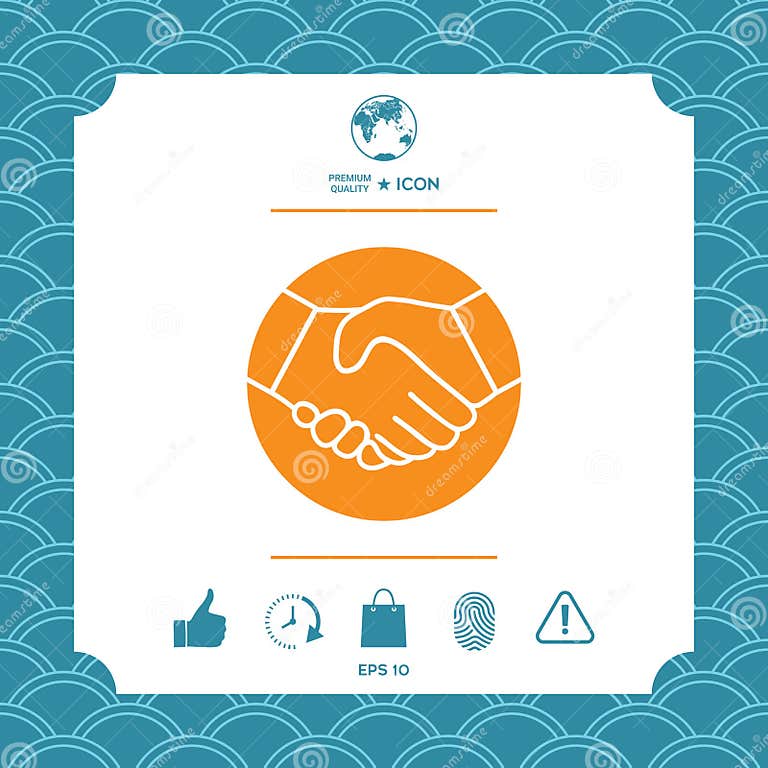 Symbol of Handshake in Circle. Icon Stock Vector - Illustration of ...