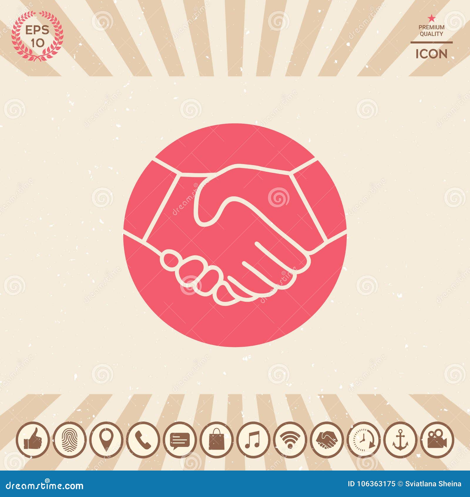 Symbol of Handshake in Circle. Icon Stock Vector - Illustration of ...