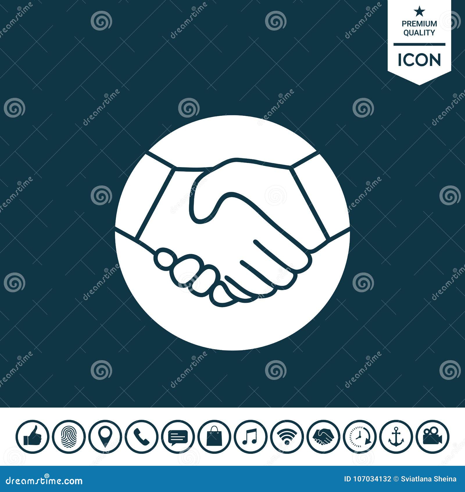 Symbol of Handshake in Circle. Icon Stock Vector - Illustration of ...